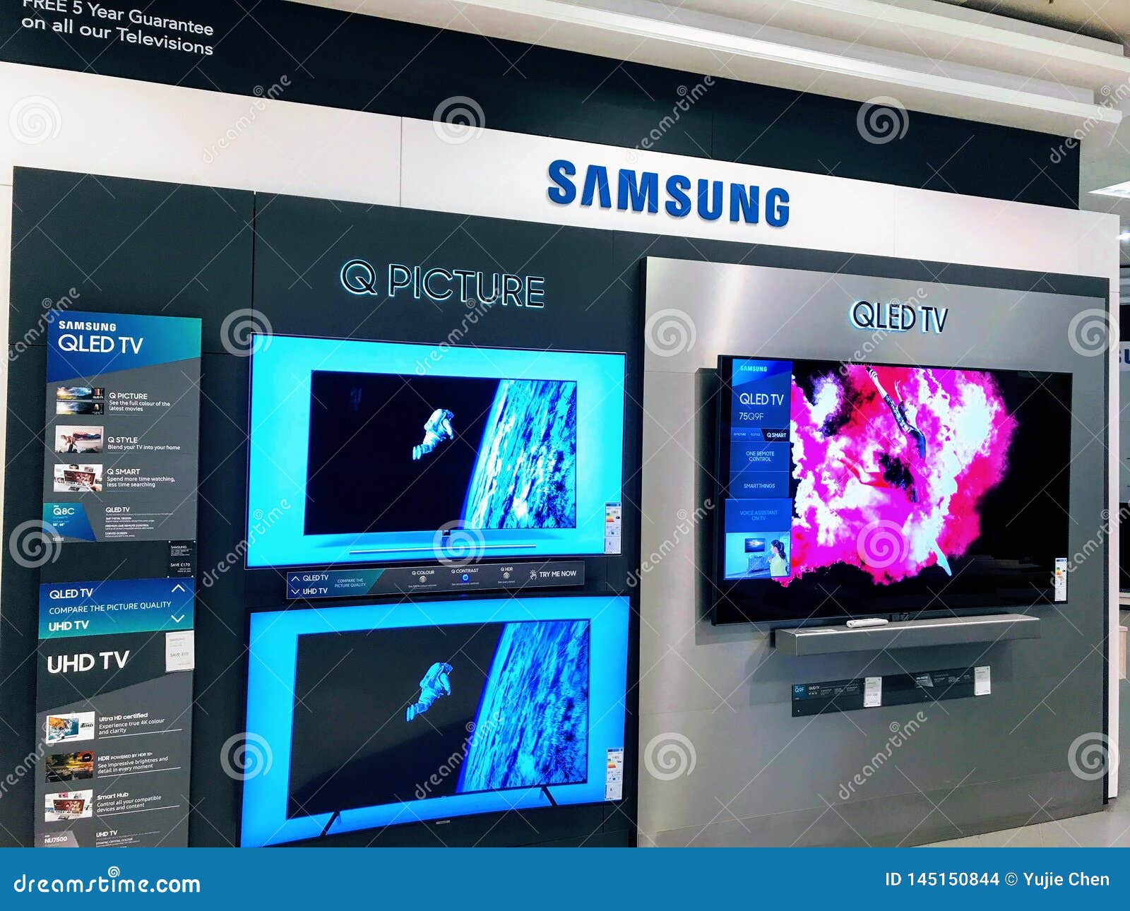 Samsung QLED TV Displayed in the Shopping Mall Editorial Stock Image ...