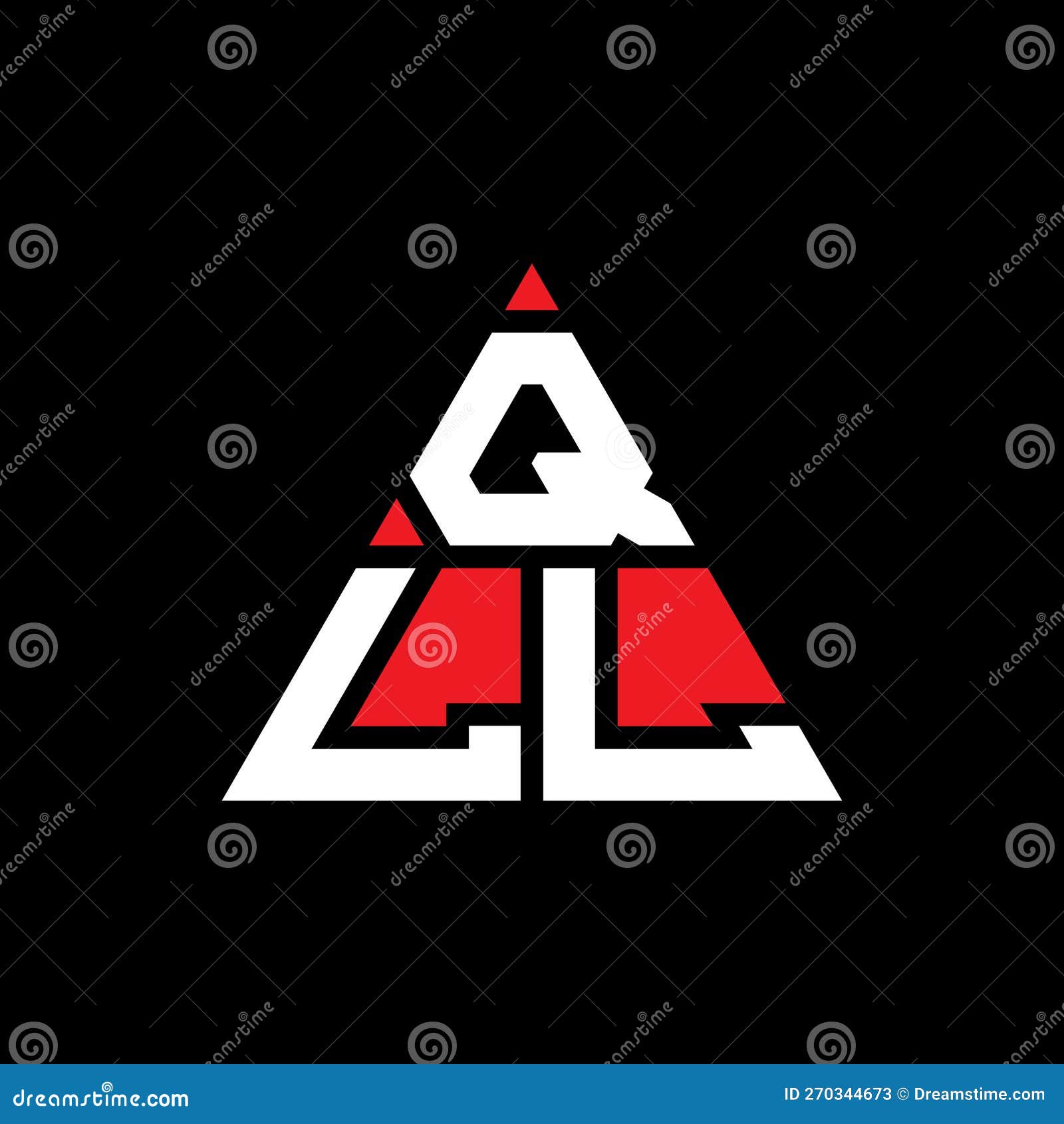 QLL Triangle Letter Logo Design with Triangle Shape. QLL Triangle Logo ...