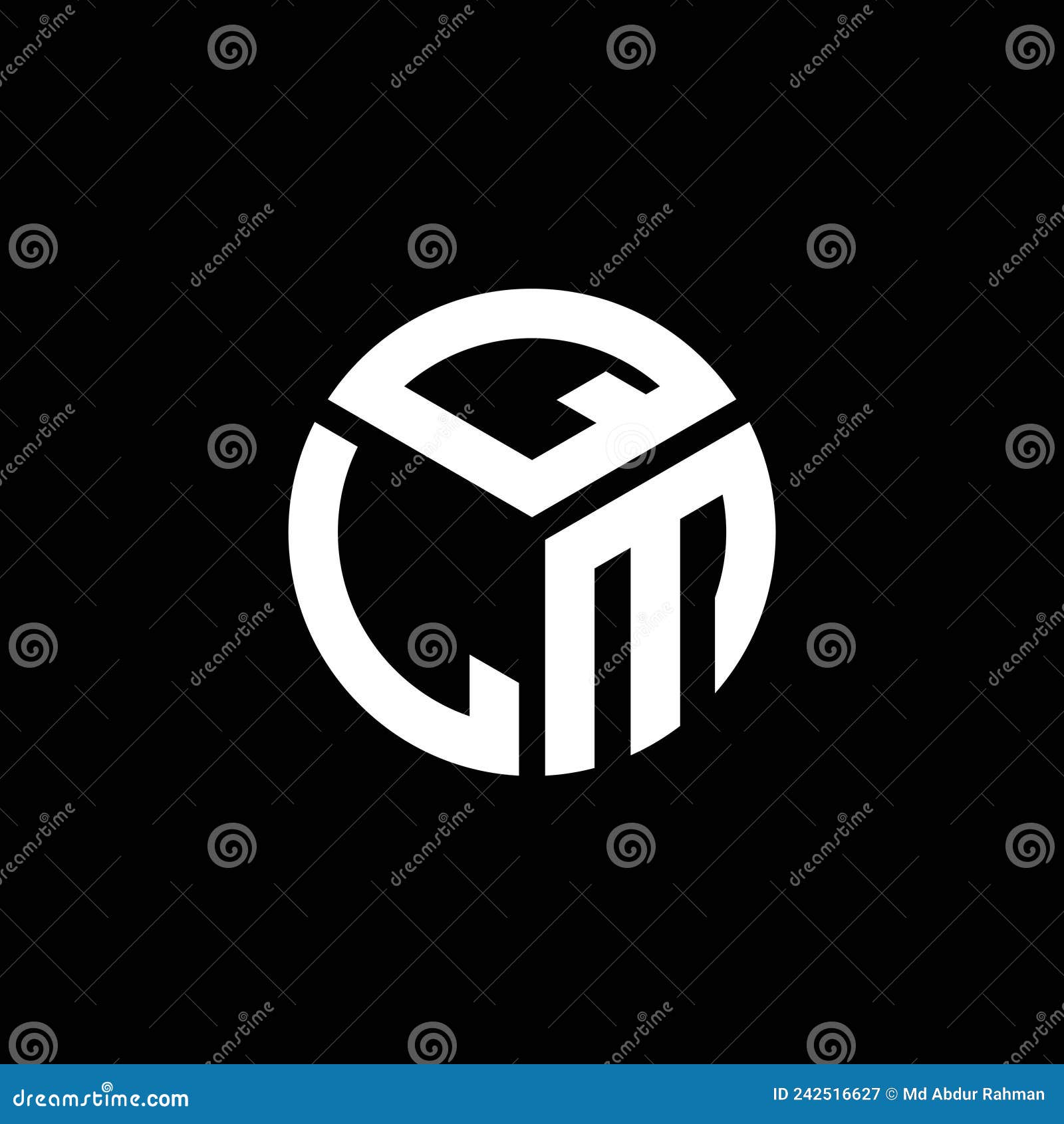 QLM Letter Logo Design on Black Background. QLM Creative Initials ...