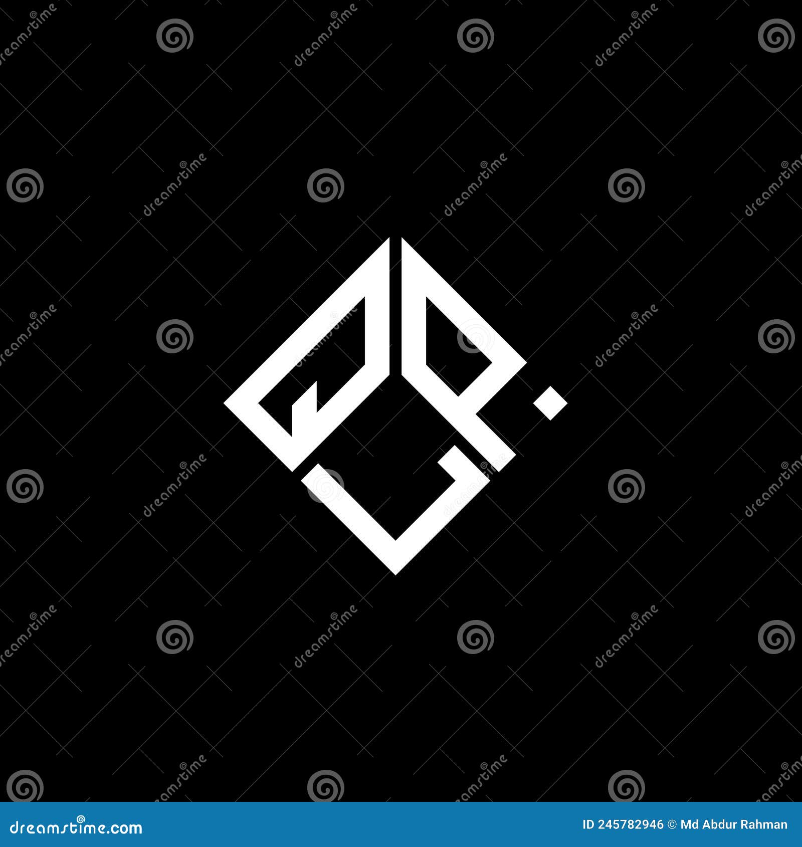 QLP Letter Logo Design on Black Background. QLP Creative Initials ...