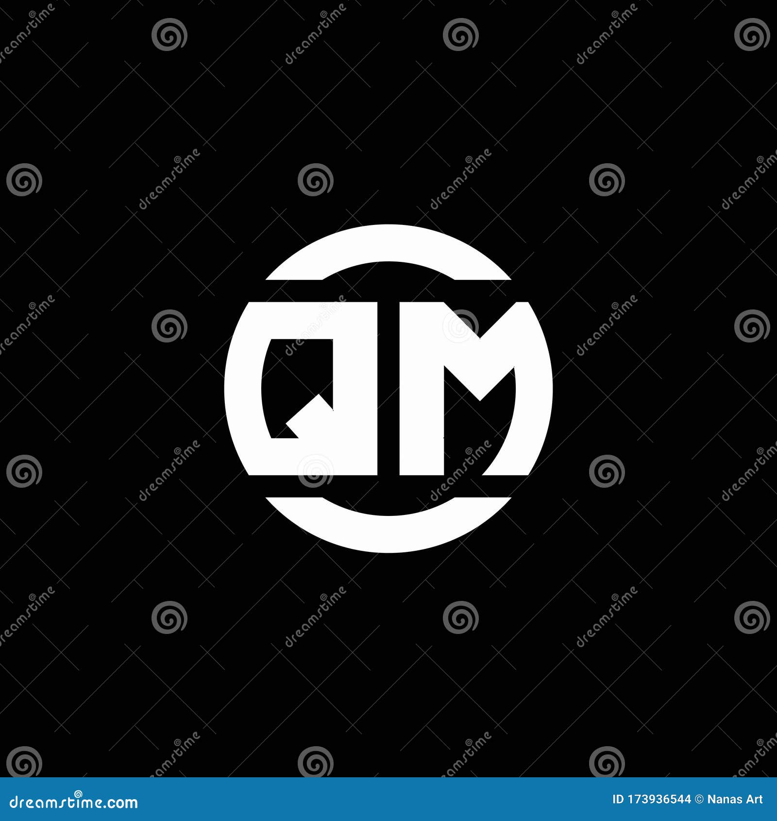 QM Logo Monogram Isolated on Circle Element Design Template Stock ...