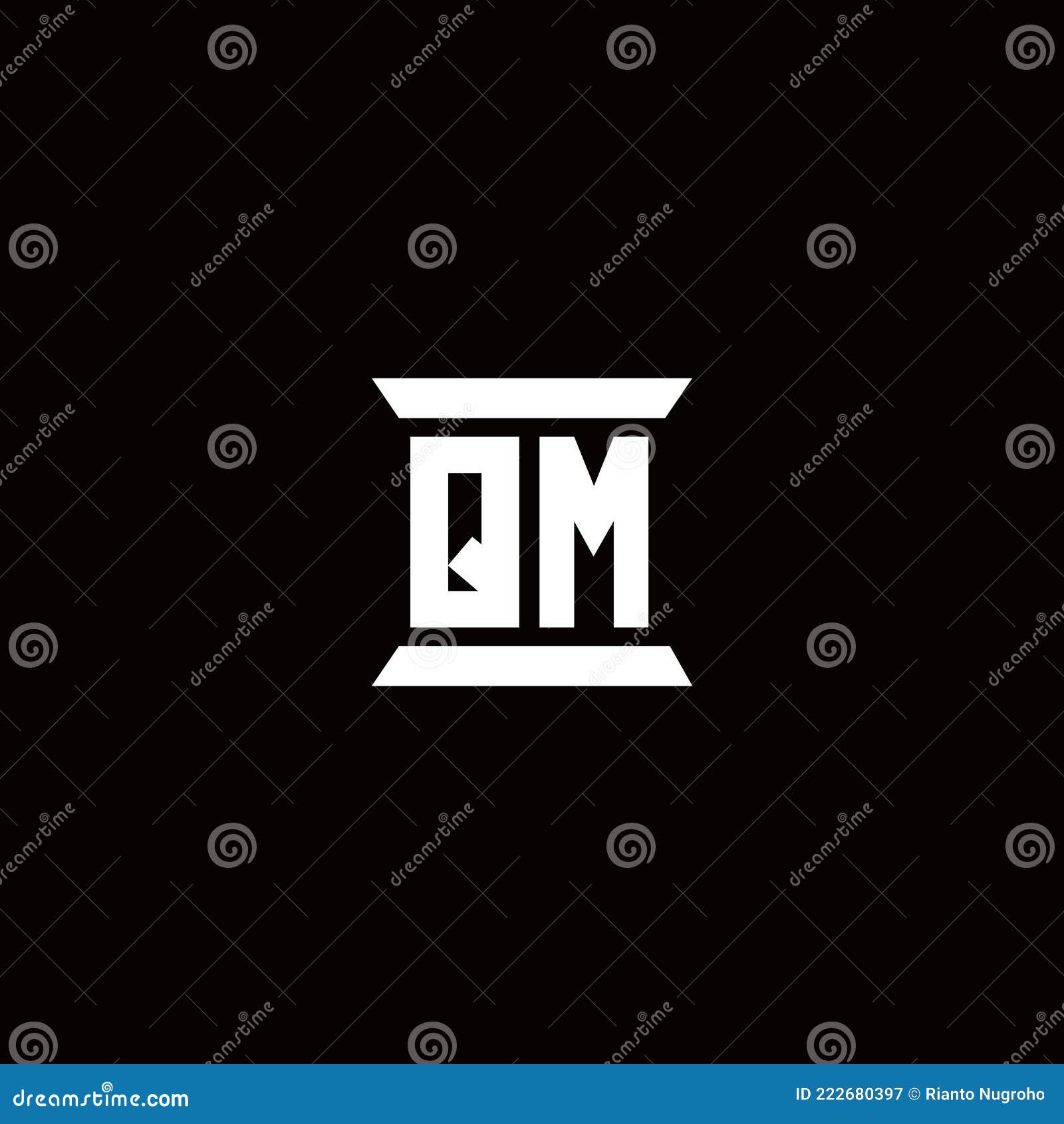 QM Logo Monogram with Pillar Shape Designs Template Stock Vector ...