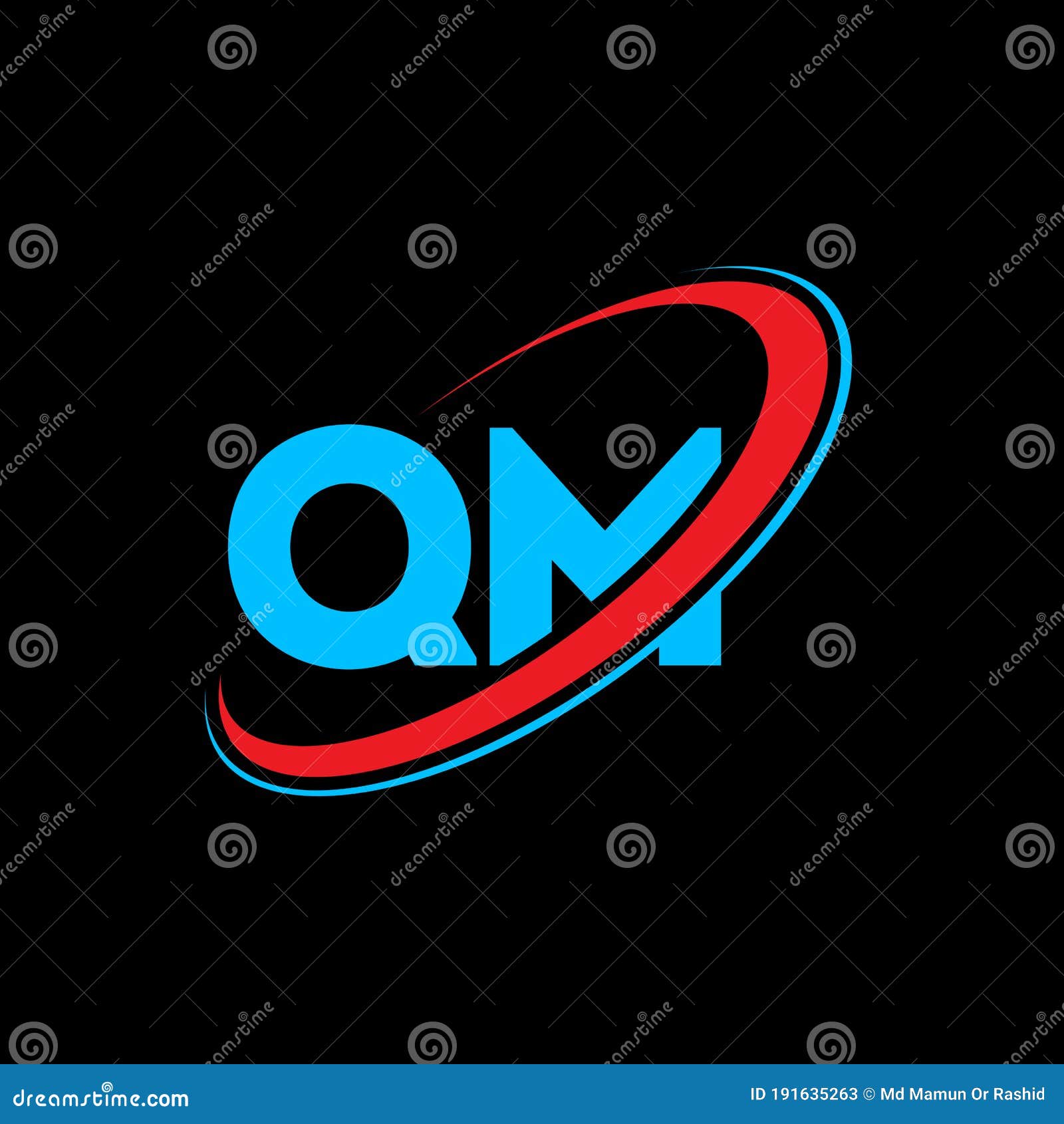 QM Q M Letter Logo Design. Initial Letter QM Linked Circle Uppercase ...