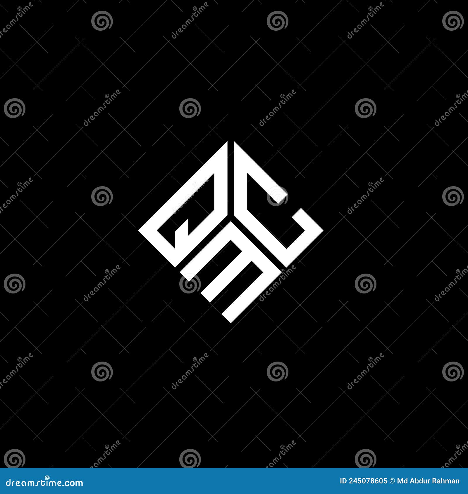 QMC Letter Logo Design on Black Background. QMC Creative Initials ...