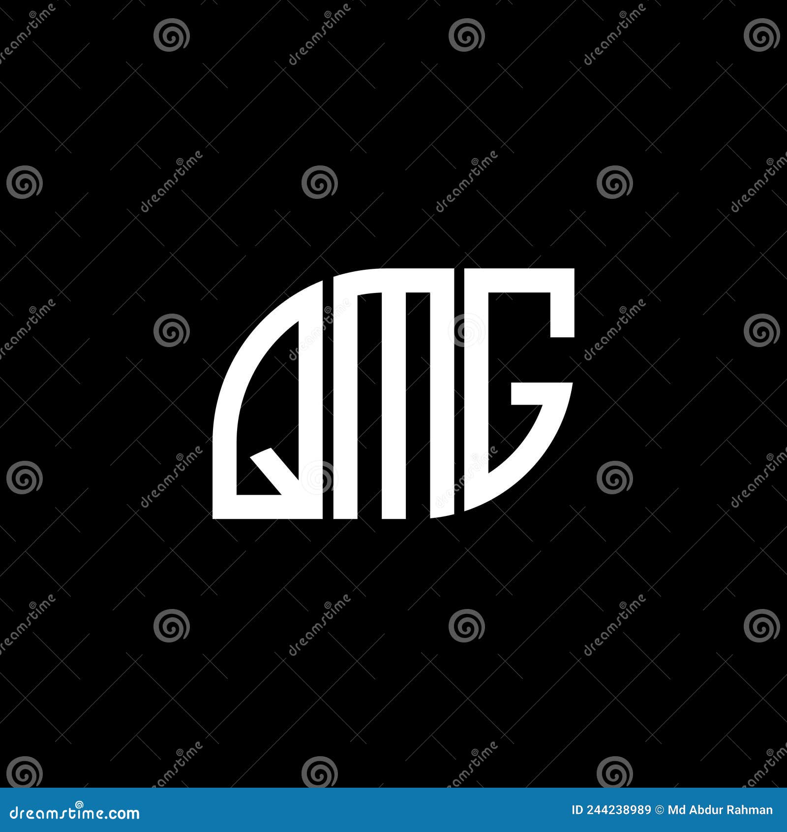 QMG Letter Logo Design on Black Background.QMG Creative Initials Letter ...