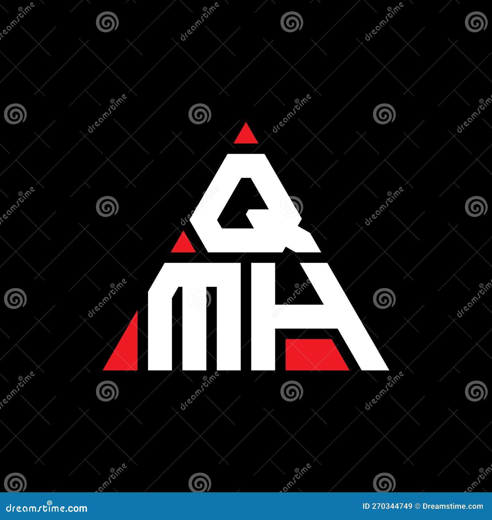 QMH Triangle Letter Logo Design with Triangle Shape. QMH Triangle Logo ...