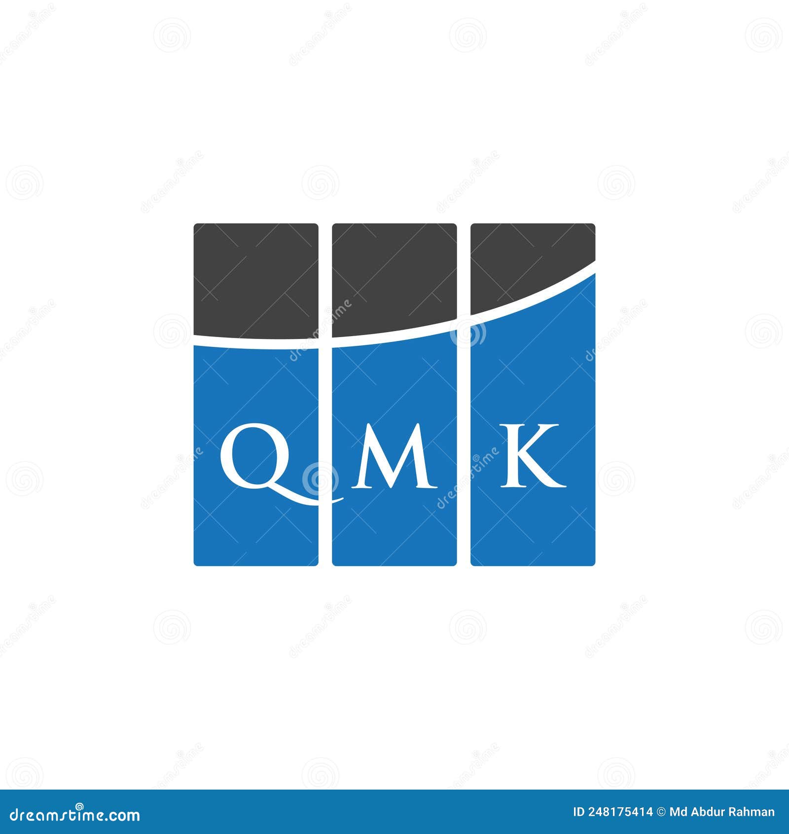 QMK Letter Logo Design on WHITE Background. QMK Creative Initials ...