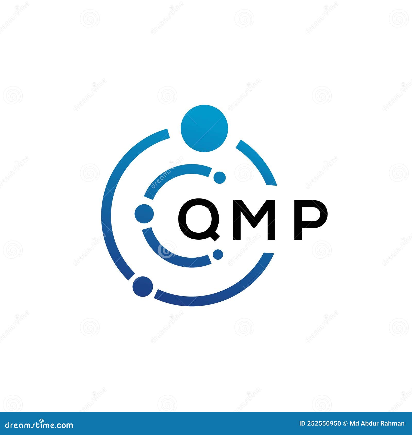 QMP Letter Technology Logo Design on White Background. QMP Creative ...