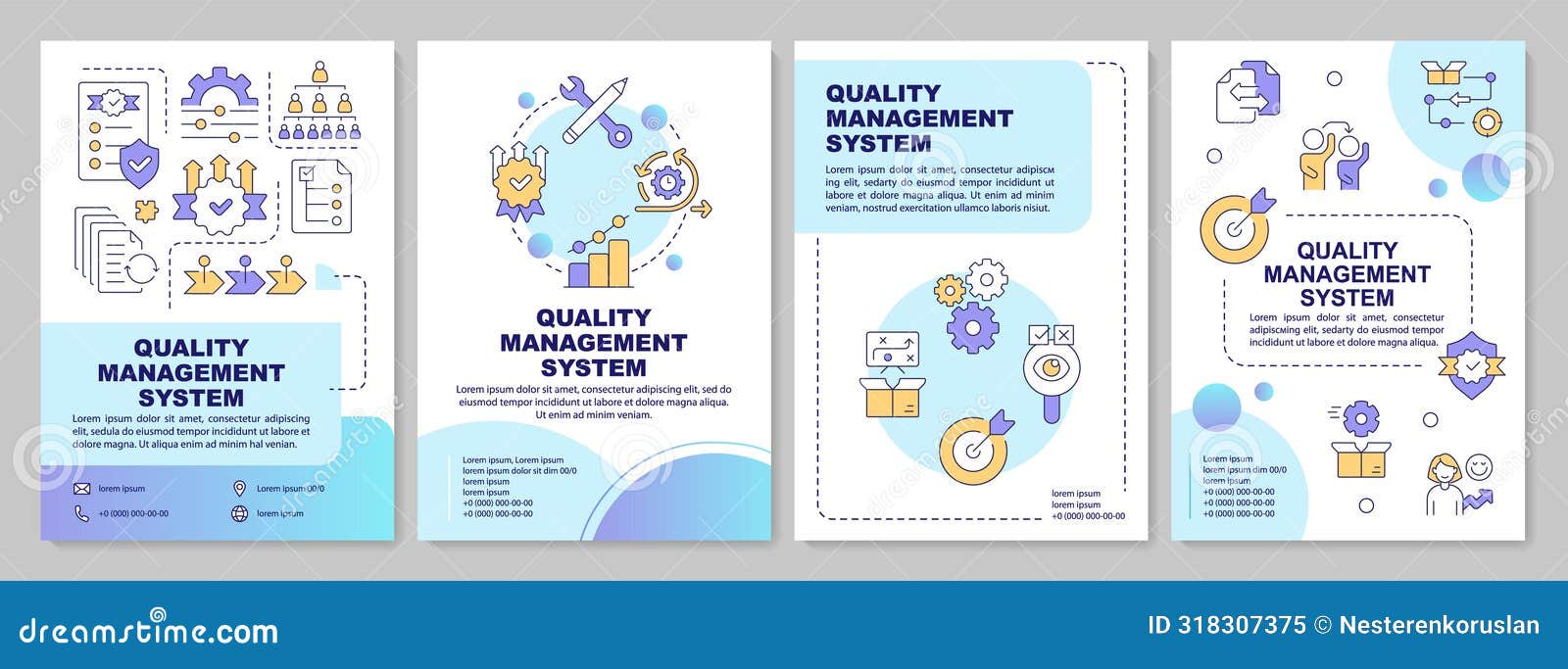 Web Standardization Brochure Template Cartoon Vector | CartoonDealer ...