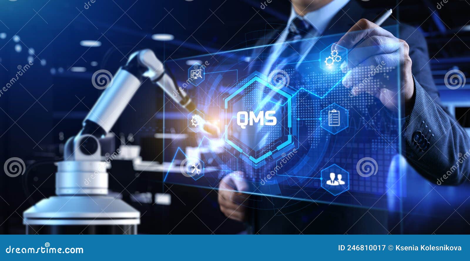 QMS Quality Management System. Business Industrial Technology Concept ...