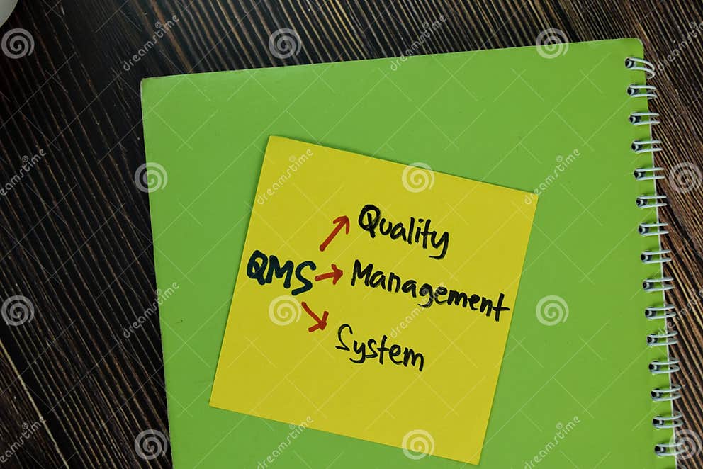 QMS - Quality Management System Write on Sticky Notes Isolated on ...