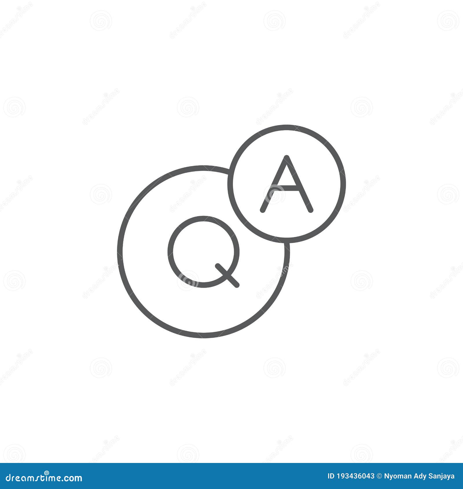 QnA or Question and Answer Vector Icon Symbol Isolated on White ...