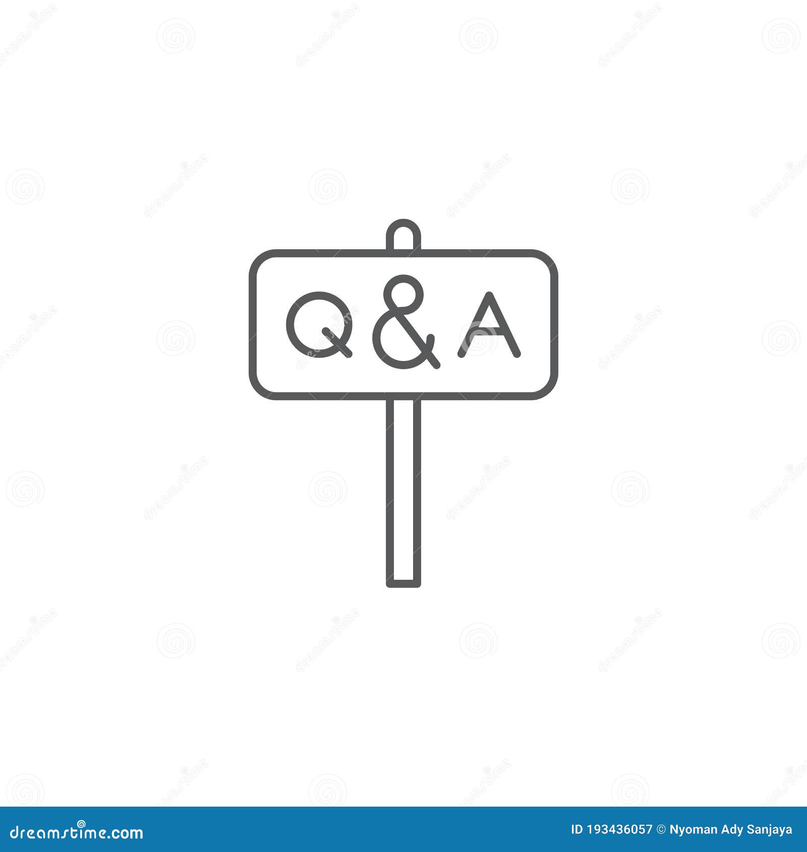 QnA or Question and Answer Vector Icon Symbol Isolated on White ...