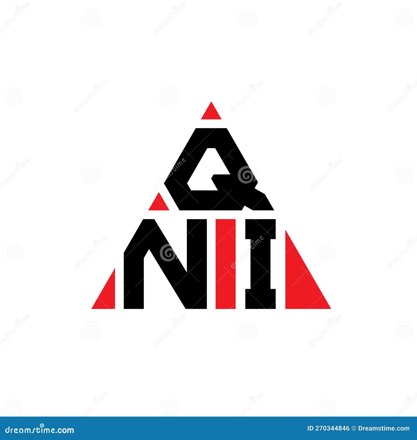 QNI Triangle Letter Logo Design with Triangle Shape. QNI Triangle Logo ...