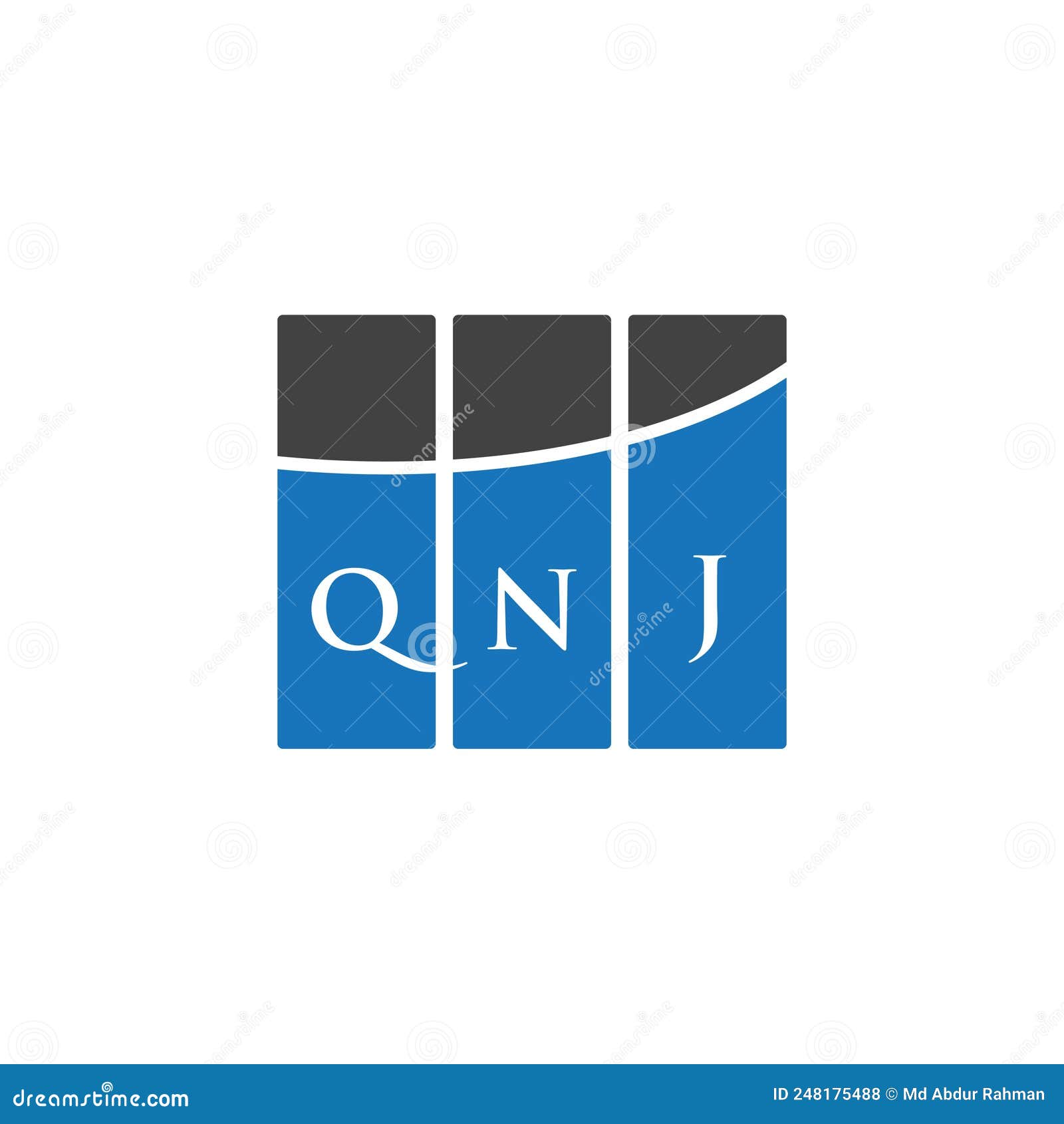 QNJ Letter Logo Design on WHITE Background. QNJ Creative Initials ...