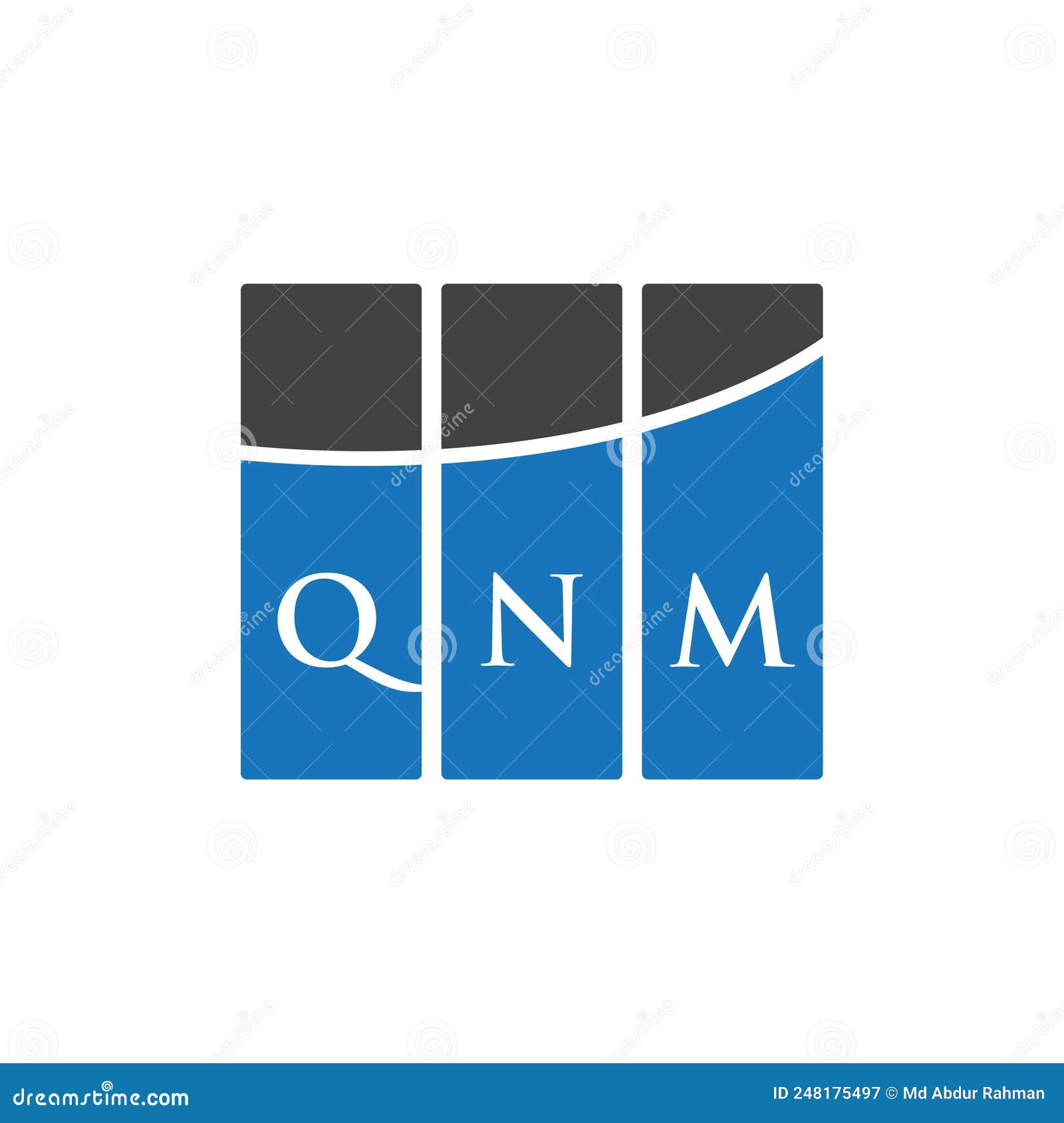 QNM Letter Logo Design on WHITE Background. QNM Creative Initials ...