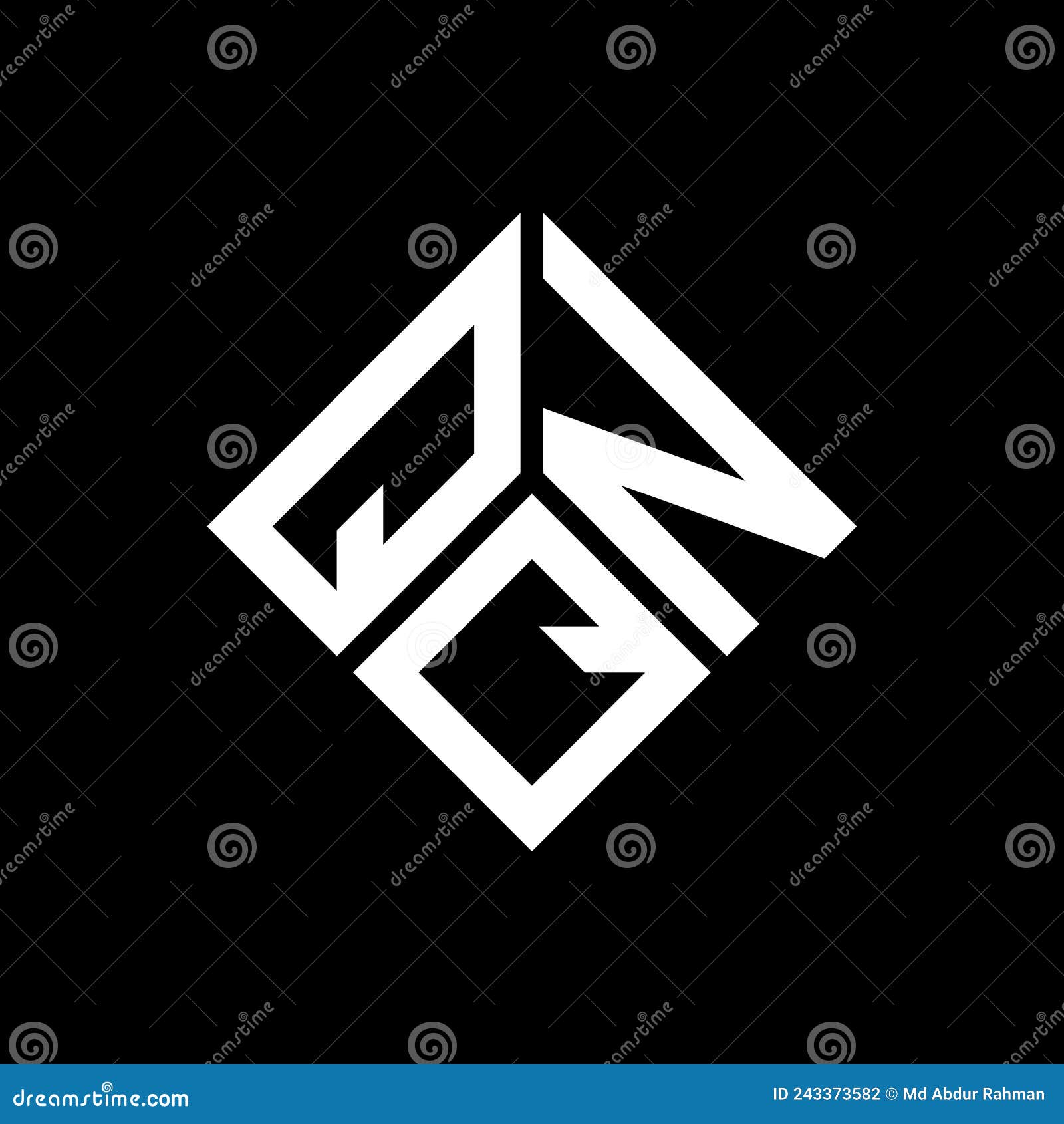 QNQ Letter Logo Design on Black Background. QNQ Creative Initials ...