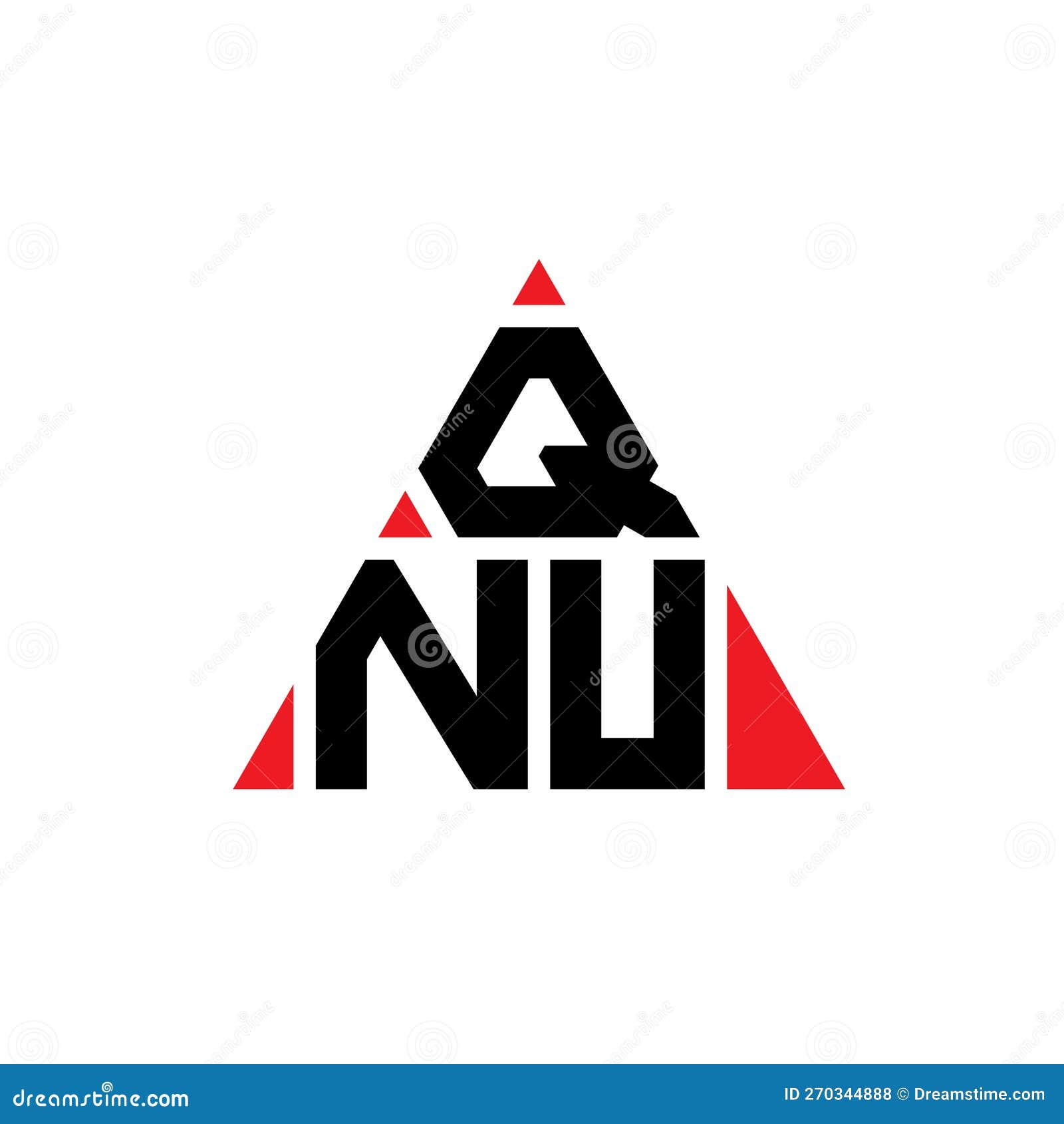 QNU Triangle Letter Logo Design with Triangle Shape. QNU Triangle Logo ...