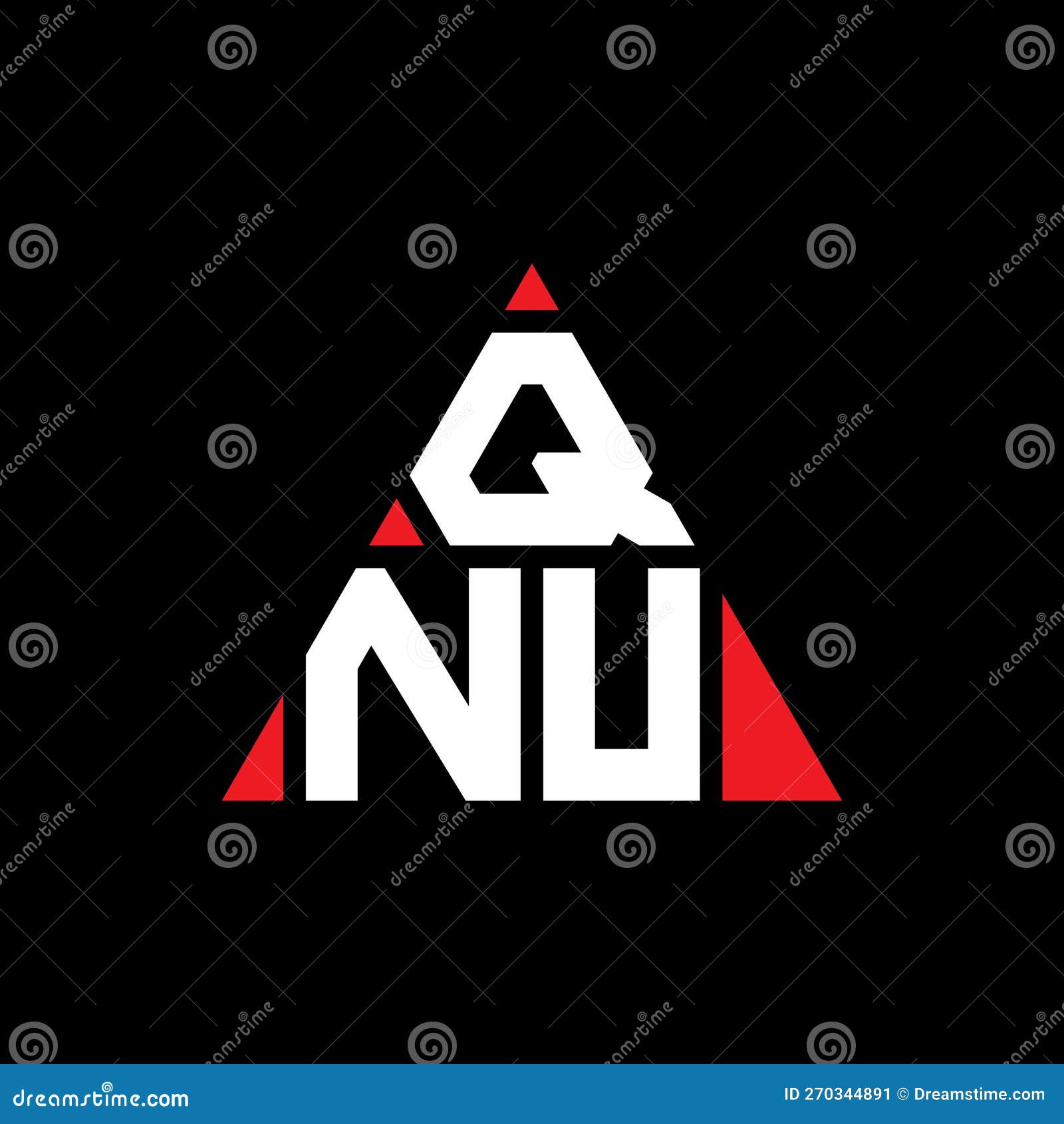 QNU Triangle Letter Logo Design with Triangle Shape. QNU Triangle Logo ...