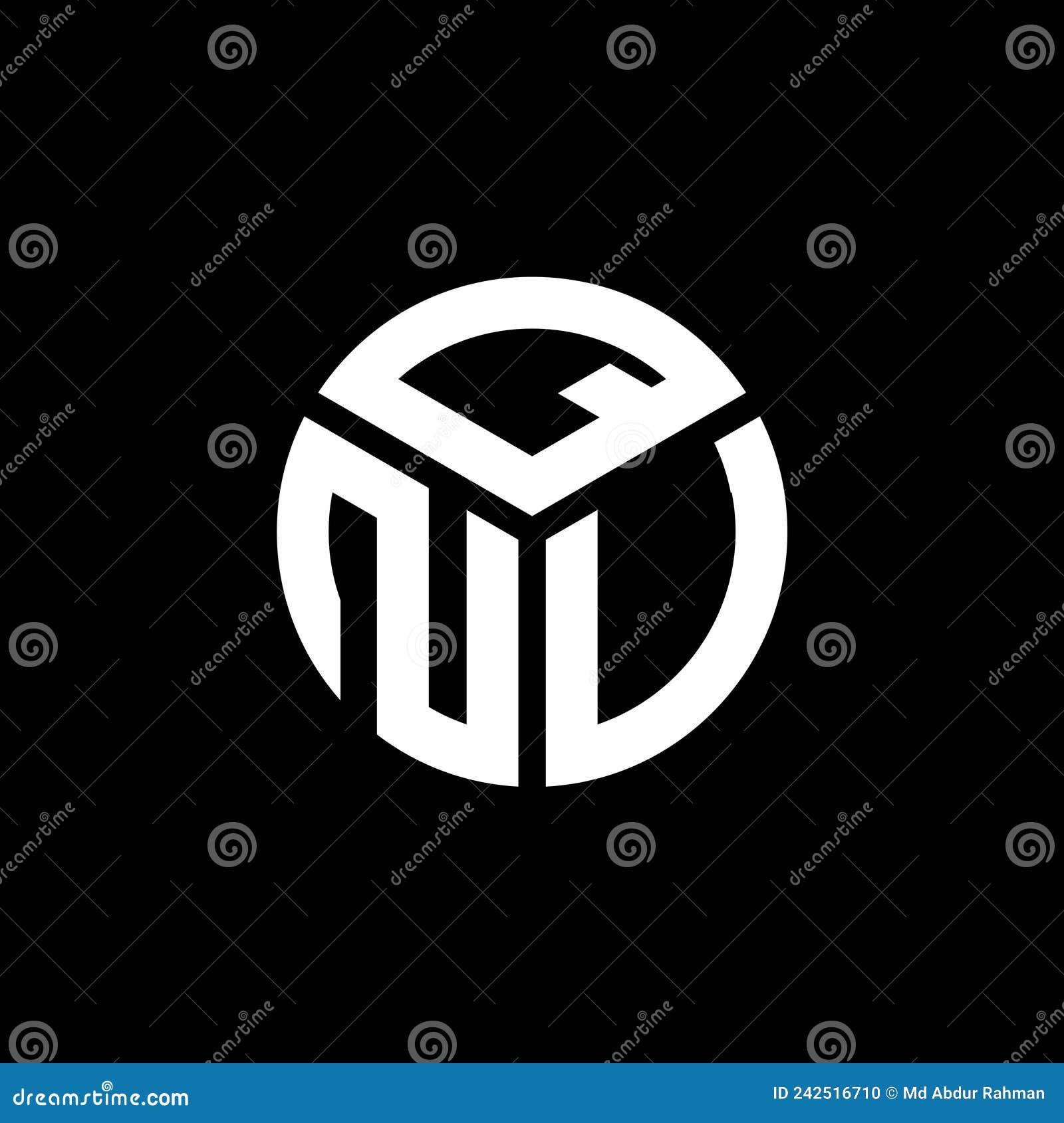 QNV Letter Logo Design on Black Background. QNV Creative Initials ...