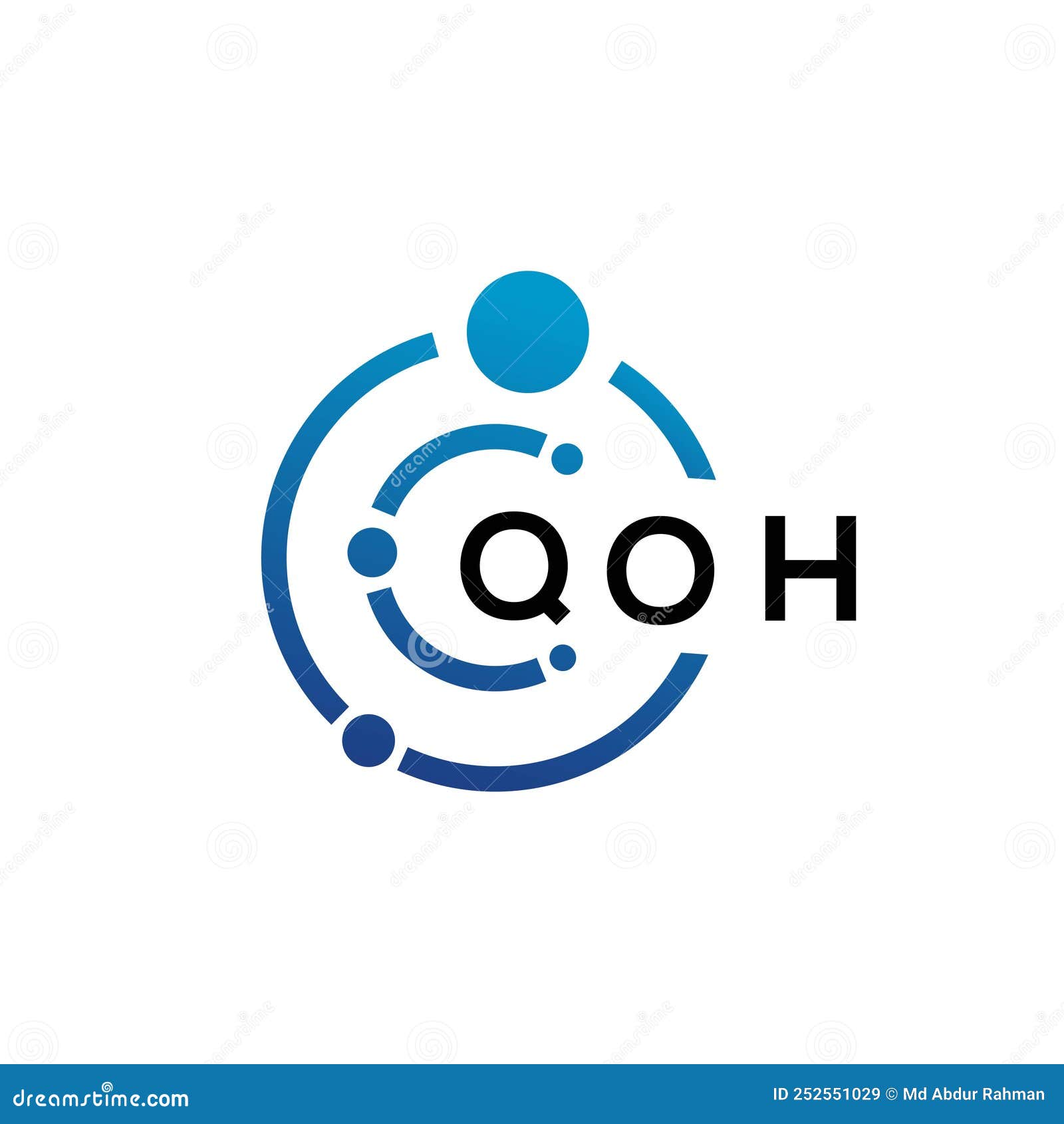 QOH Letter Technology Logo Design on White Background. QOH Creative ...