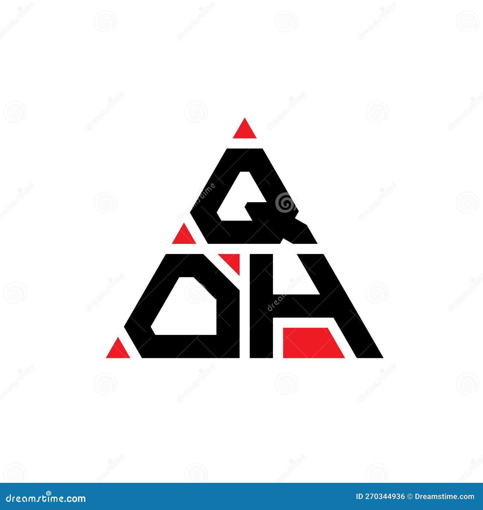QOH Triangle Letter Logo Design with Triangle Shape. QOH Triangle Logo ...