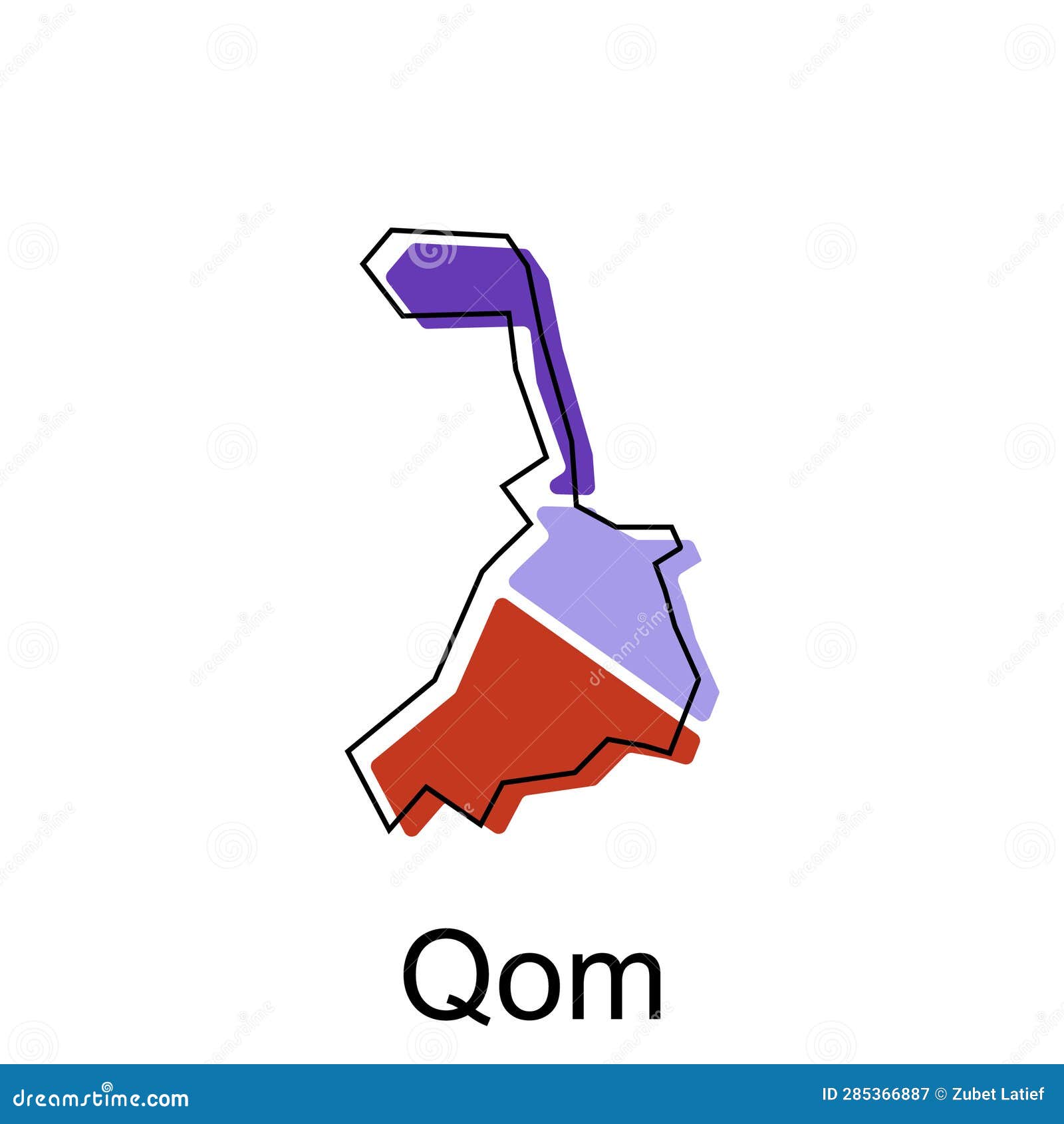 Qom City of Iran Map Vector Illustration, Vector Design Template Stock ...