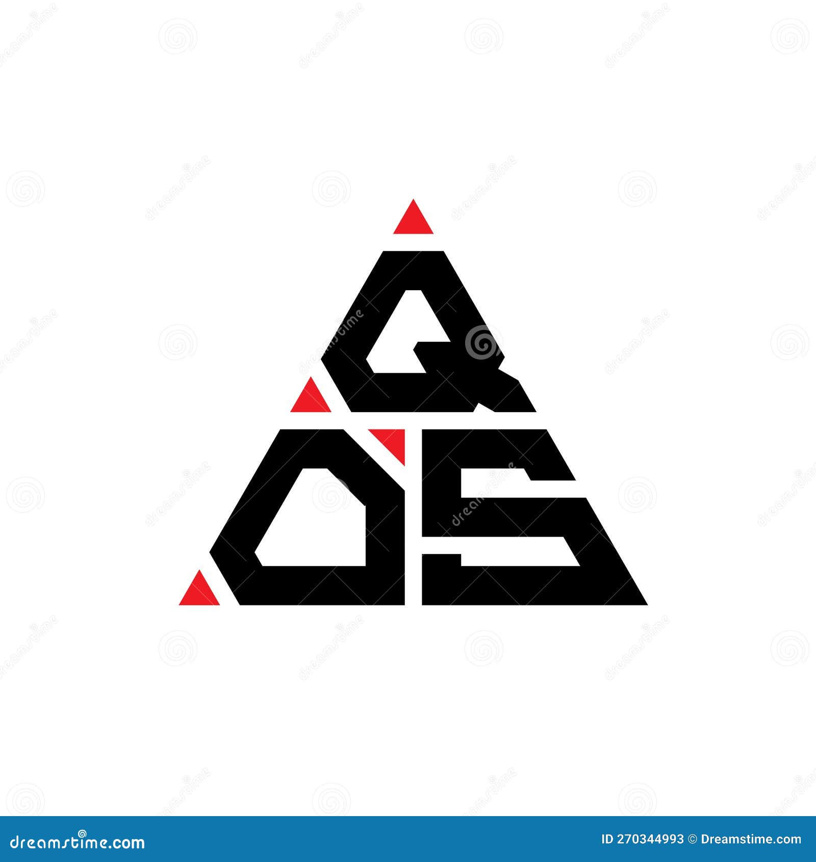 QOS Triangle Letter Logo Design with Triangle Shape. QOS Triangle Logo ...