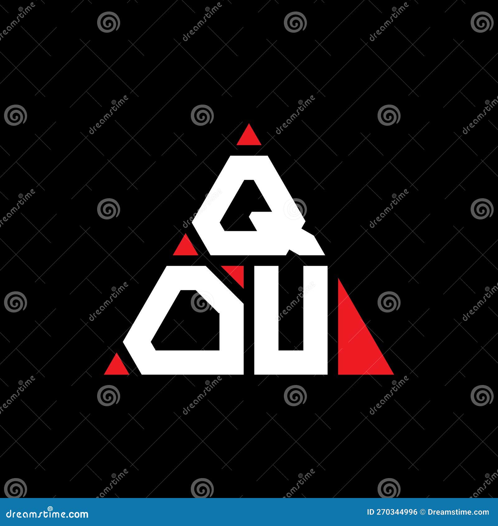 QOU Triangle Letter Logo Design with Triangle Shape. QOU Triangle Logo ...