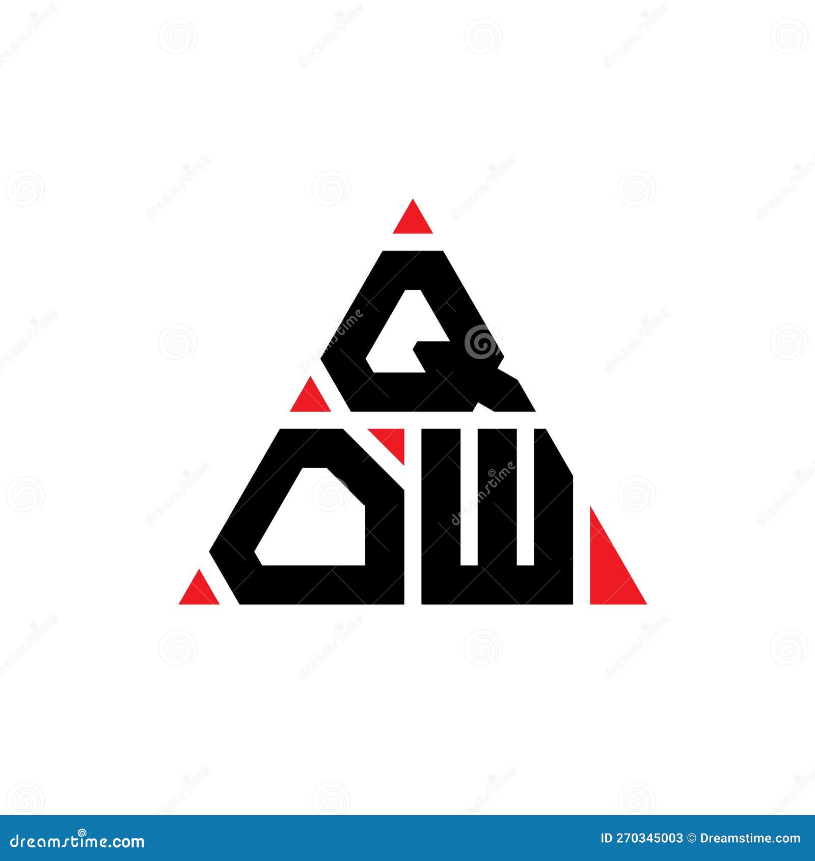 QOW Triangle Letter Logo Design with Triangle Shape. QOW Triangle Logo ...