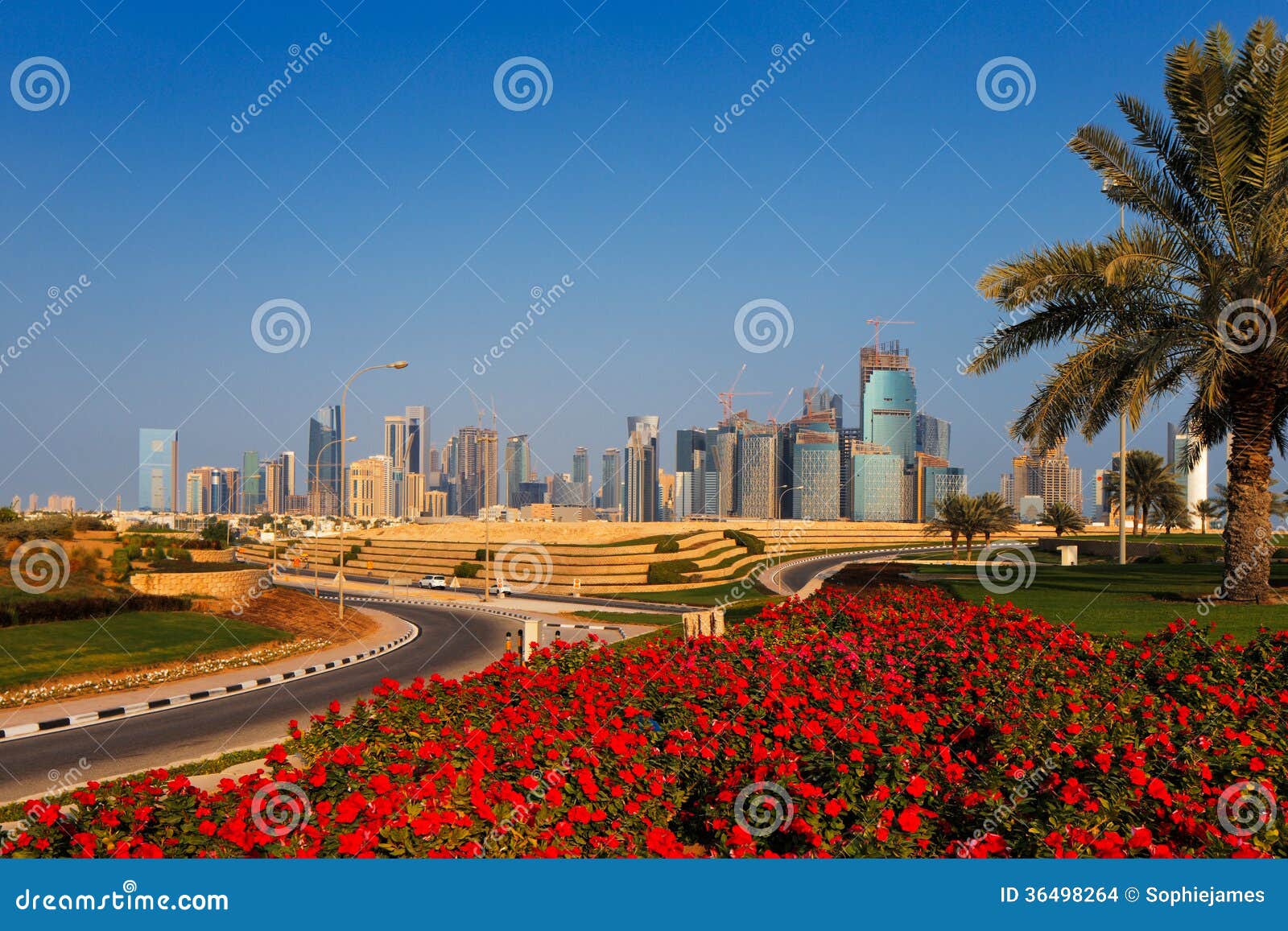 QP District, Situated In The West Bay Area Of Doha, Qatar Stock Photo ...