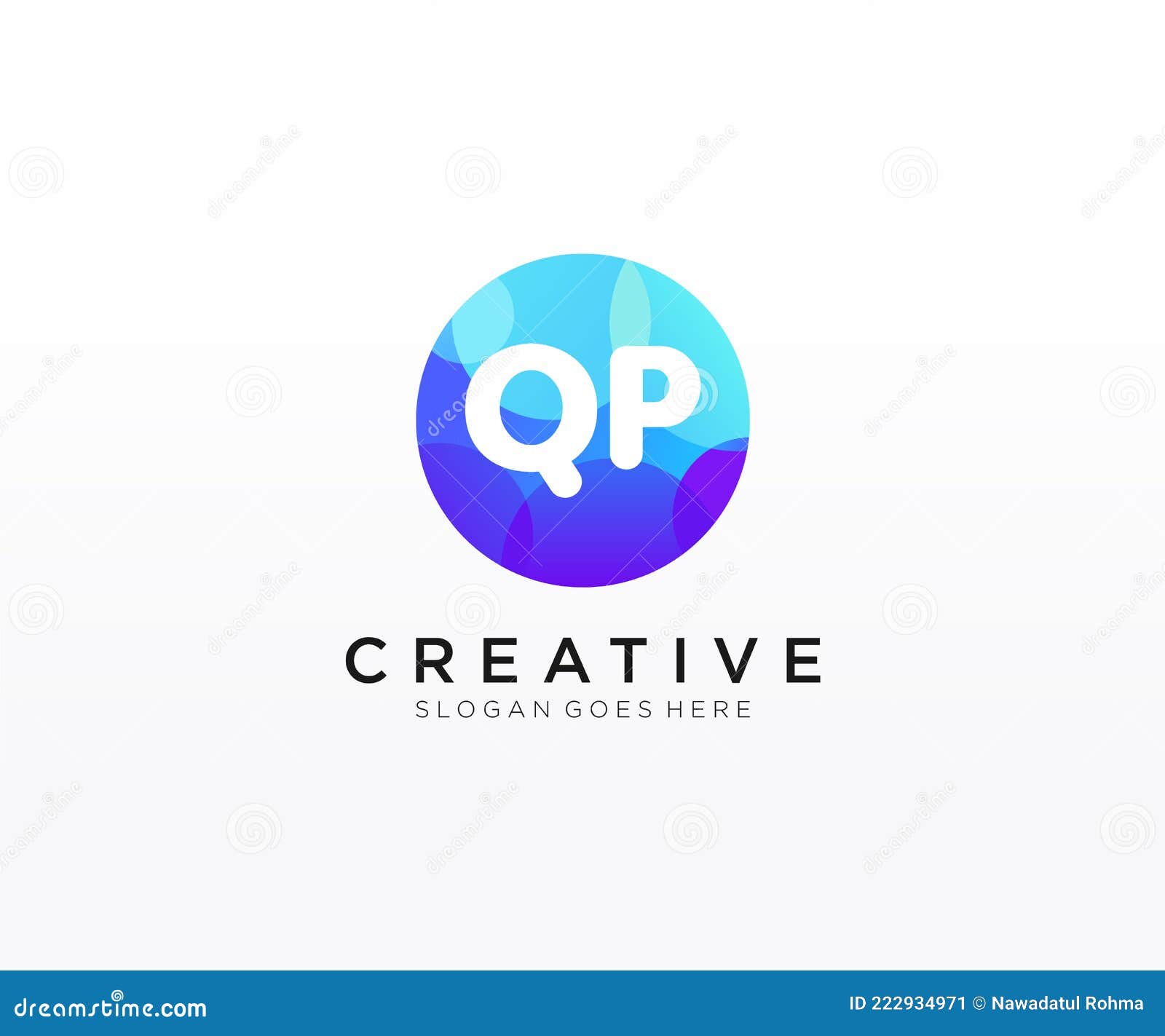 QP Initial Logo with Colorful Circle Template Vector Stock Vector ...