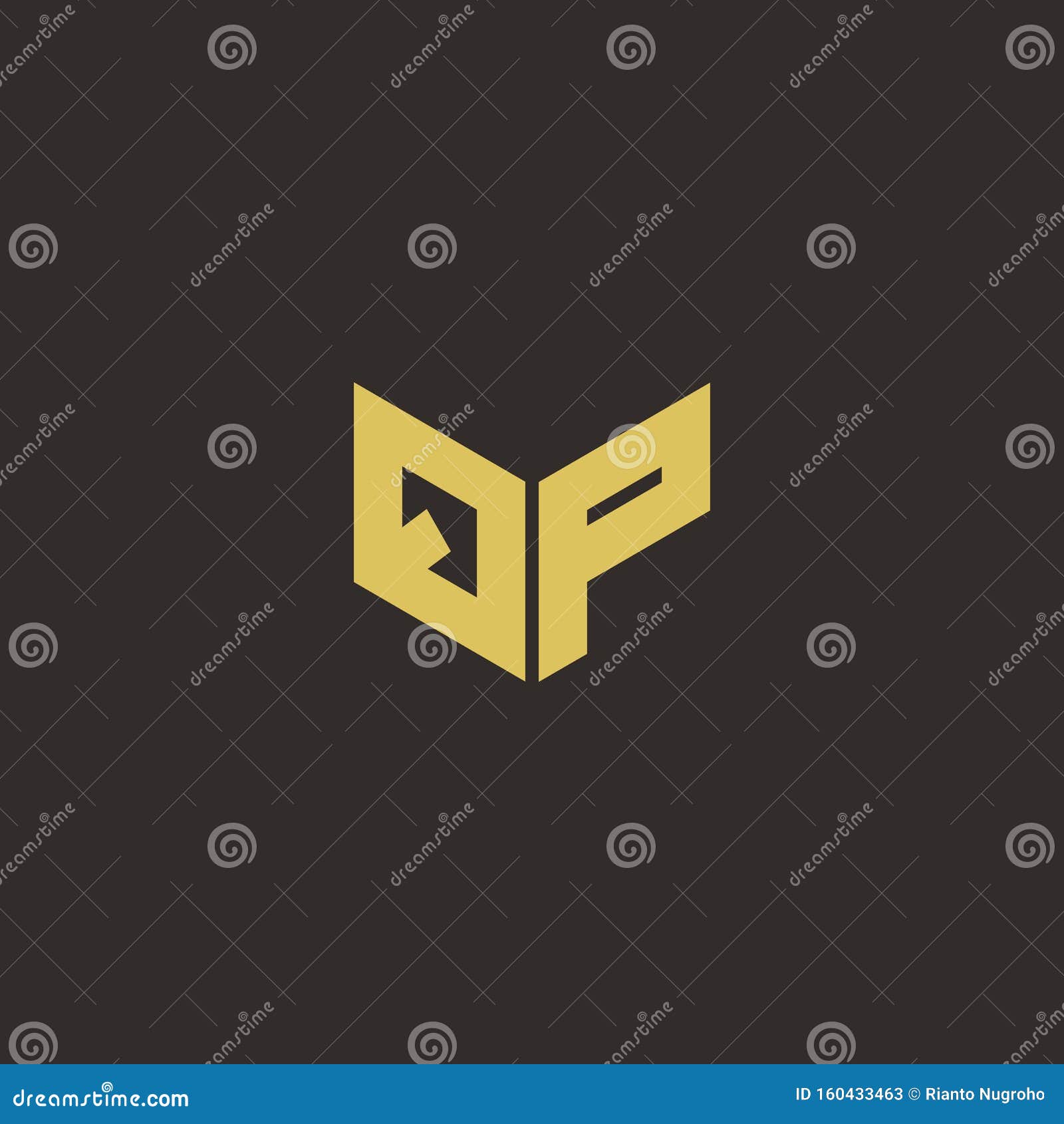 QP Logo Letter Initial Logo Designs Template with Gold and Black ...