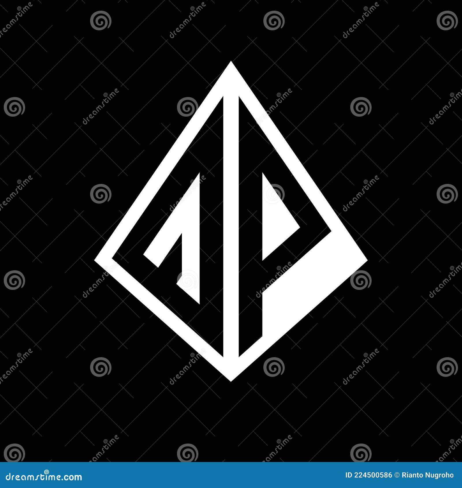 QP Logo Letters Monogram with Prisma Shape Design Template Stock Vector ...