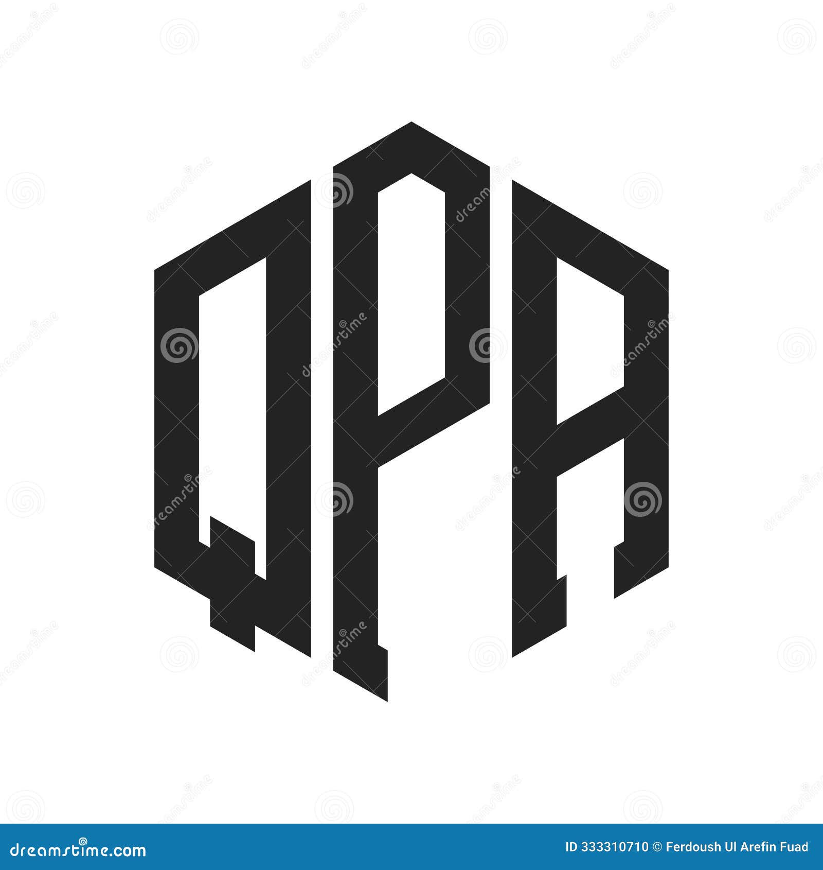 QPA Logo Design. Initial Letter QPA Monogram Logo Using Hexagon Shape ...