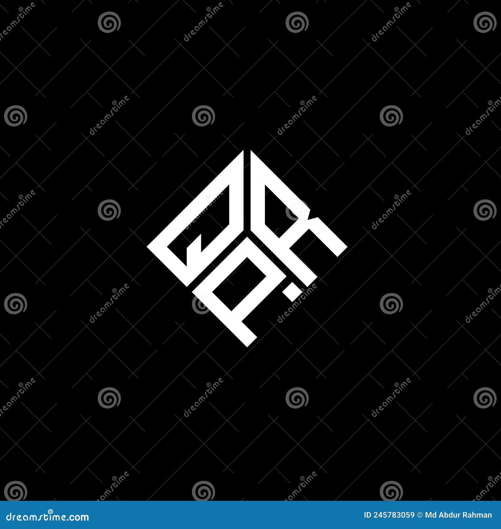 QPR Letter Logo Design on Black Background. QPR Creative Initials ...