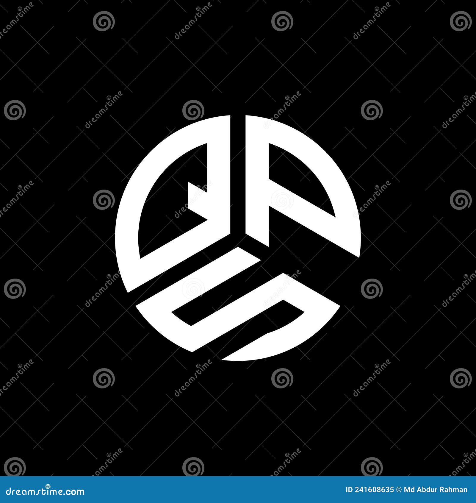 QPS Letter Logo Design on Black Background. QPS Creative Initials ...