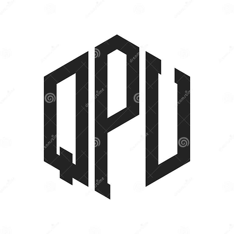 QPU Logo Design. Initial Letter QPU Monogram Logo Using Hexagon Shape ...