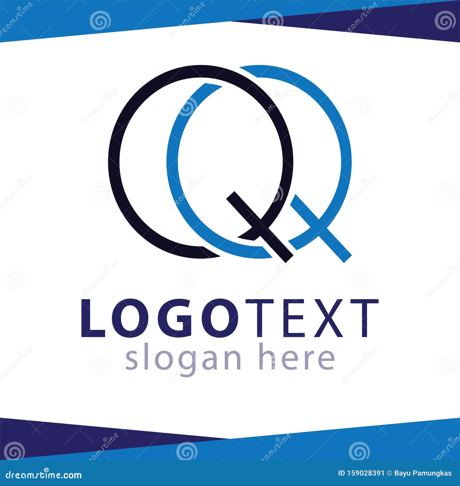 QQ Letter Line Logo Element Stock Vector - Illustration of circle ...