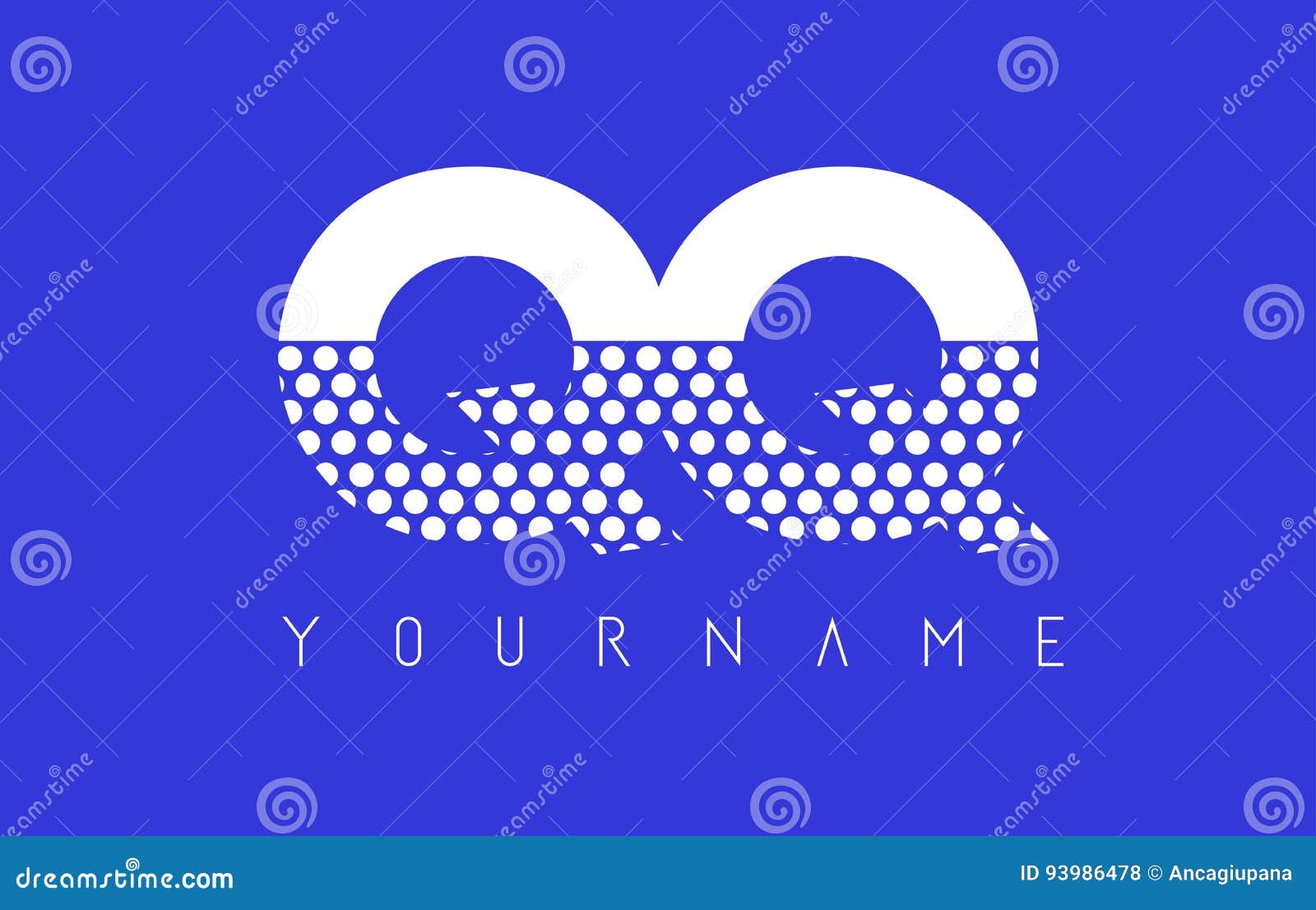 QQ Q Q Dotted Letter Logo Design with Blue Background. Stock Vector ...