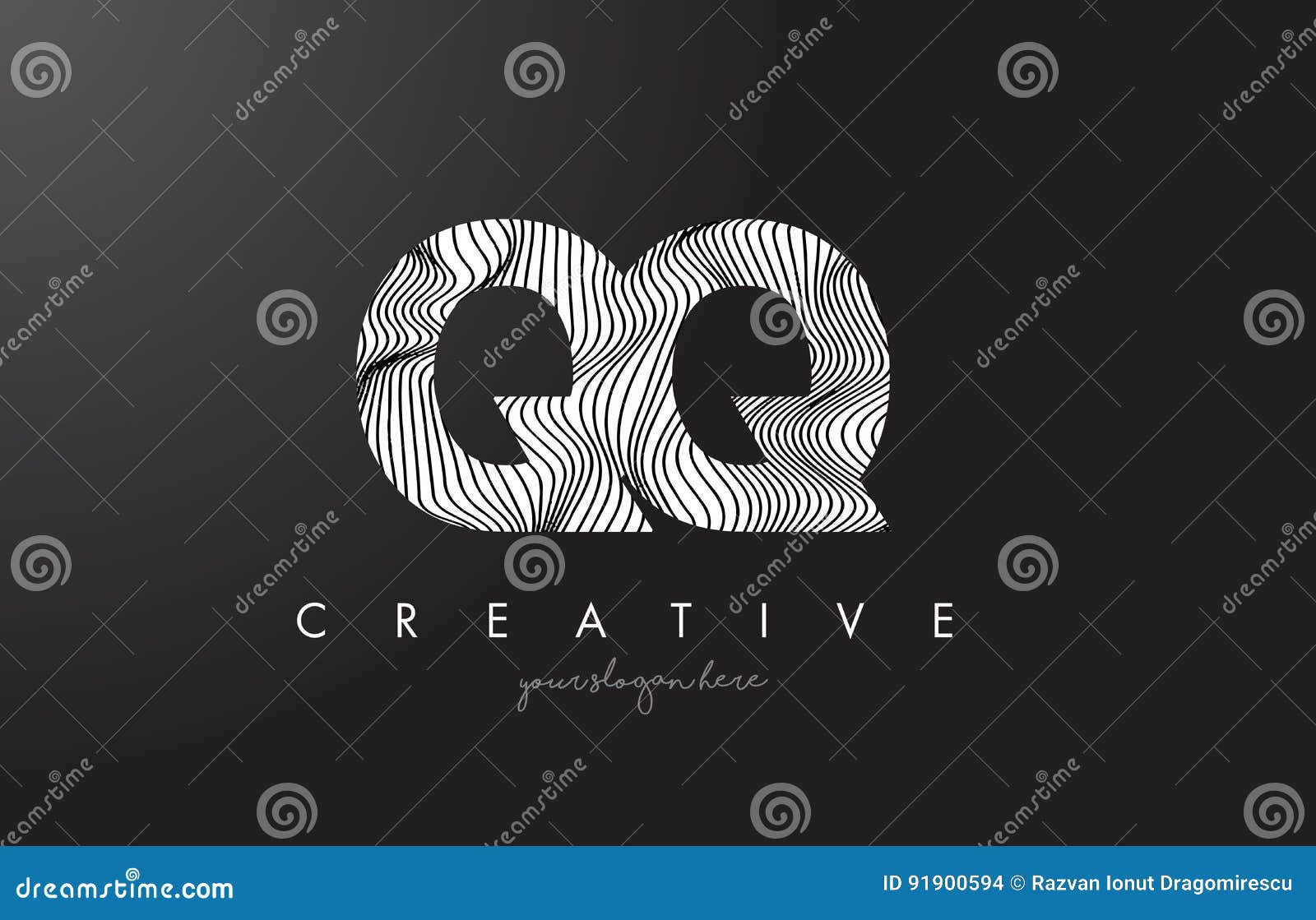 QQ Q Q Letter Logo with Zebra Lines Texture Design Vector. Stock Vector ...