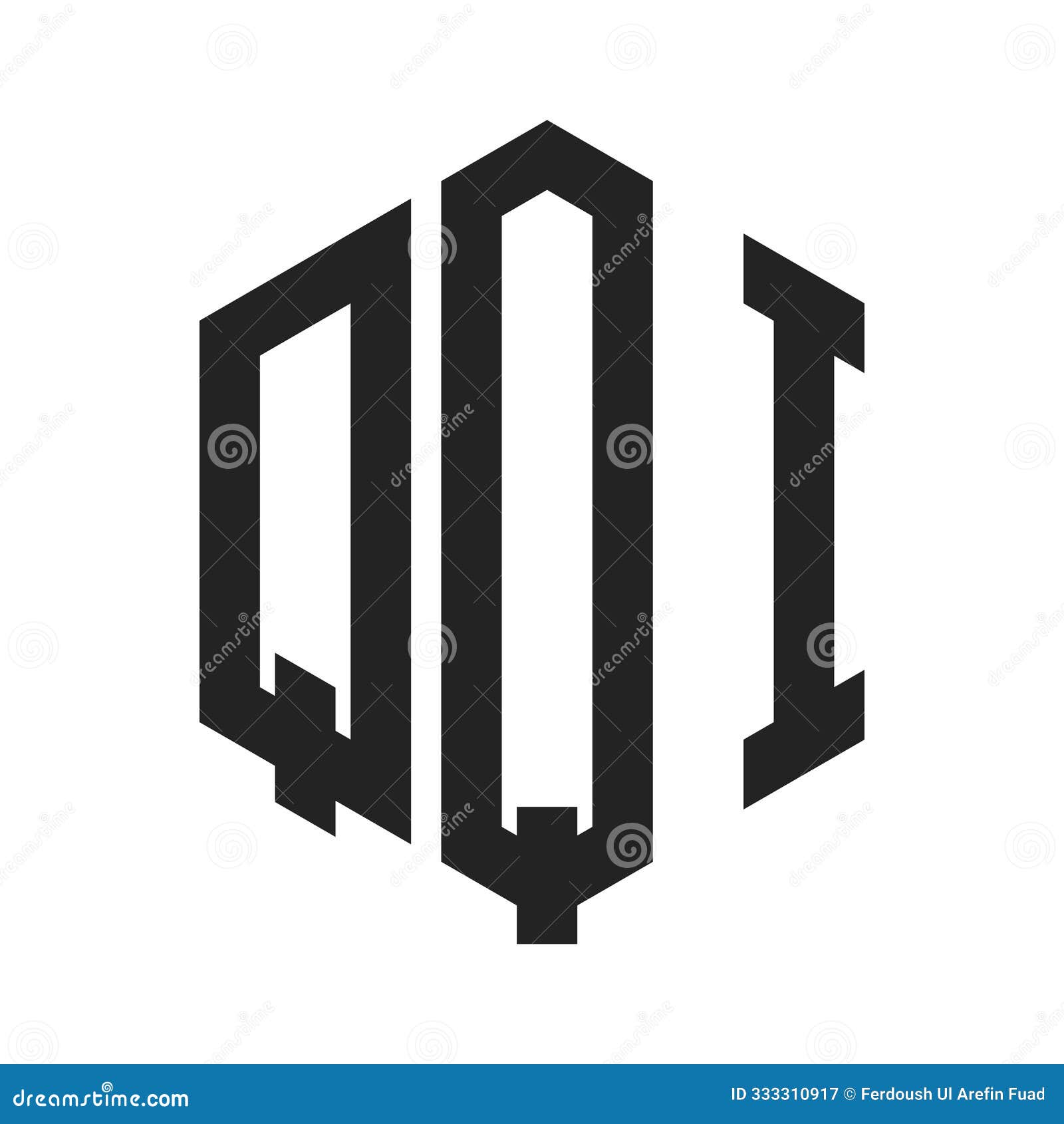QQI Logo Design. Initial Letter QQI Monogram Logo Using Hexagon Shape ...