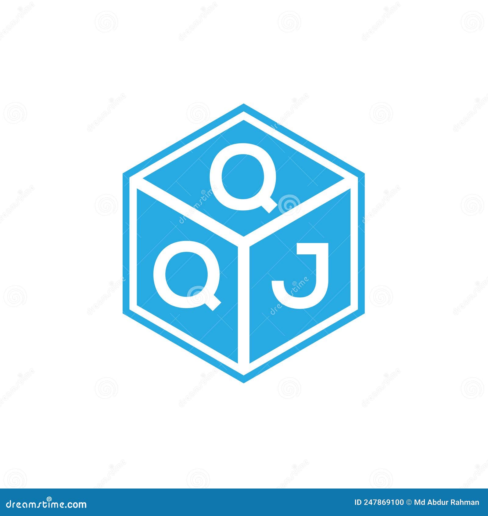 QQJ Letter Logo Design on Black Background. QQJ Creative Initials ...