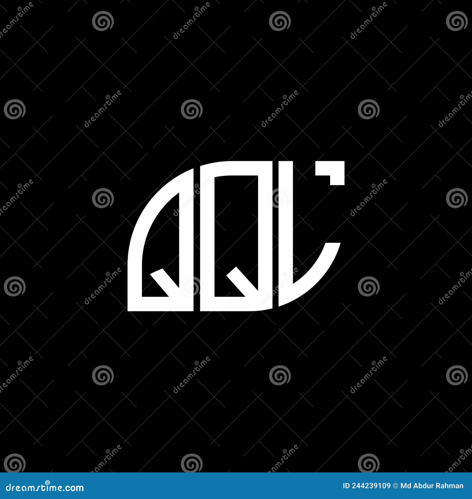 QQL Letter Logo Design on Black Background.QQL Creative Initials Letter ...