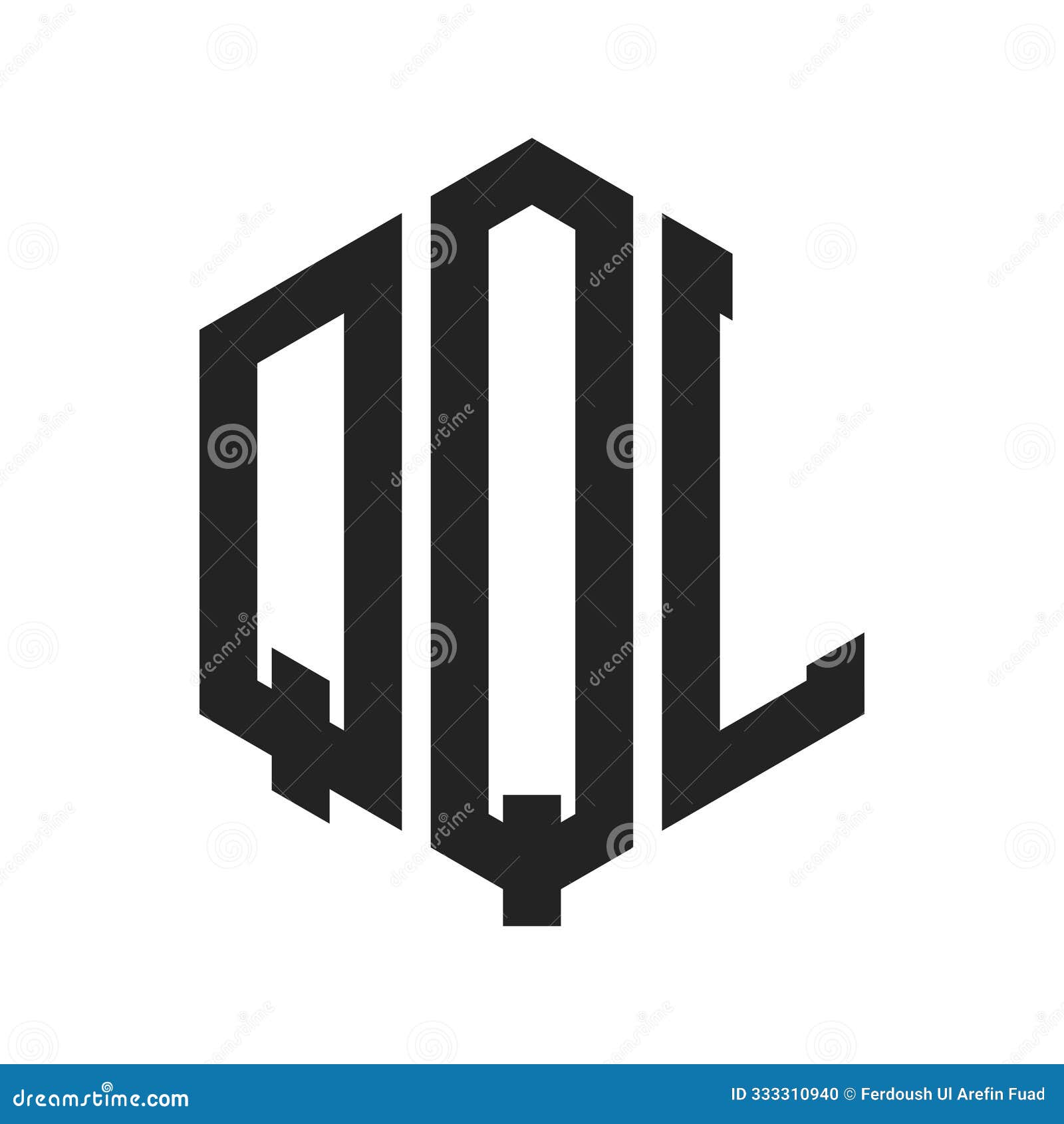 QQL Logo Design. Initial Letter QQL Monogram Logo Using Hexagon Shape ...