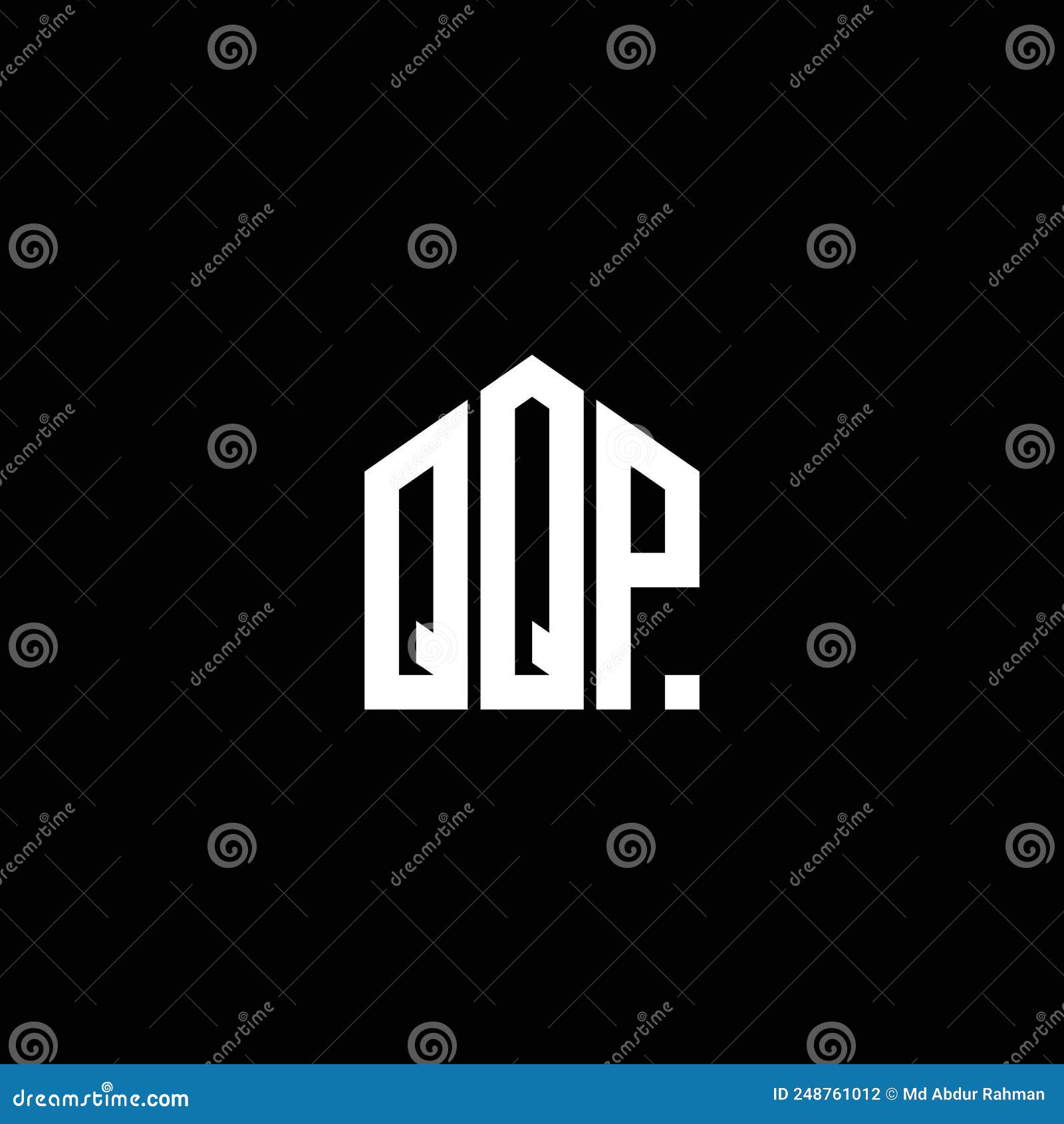 QQP Letter Logo Design on BLACK Background. QQP Creative Initials ...
