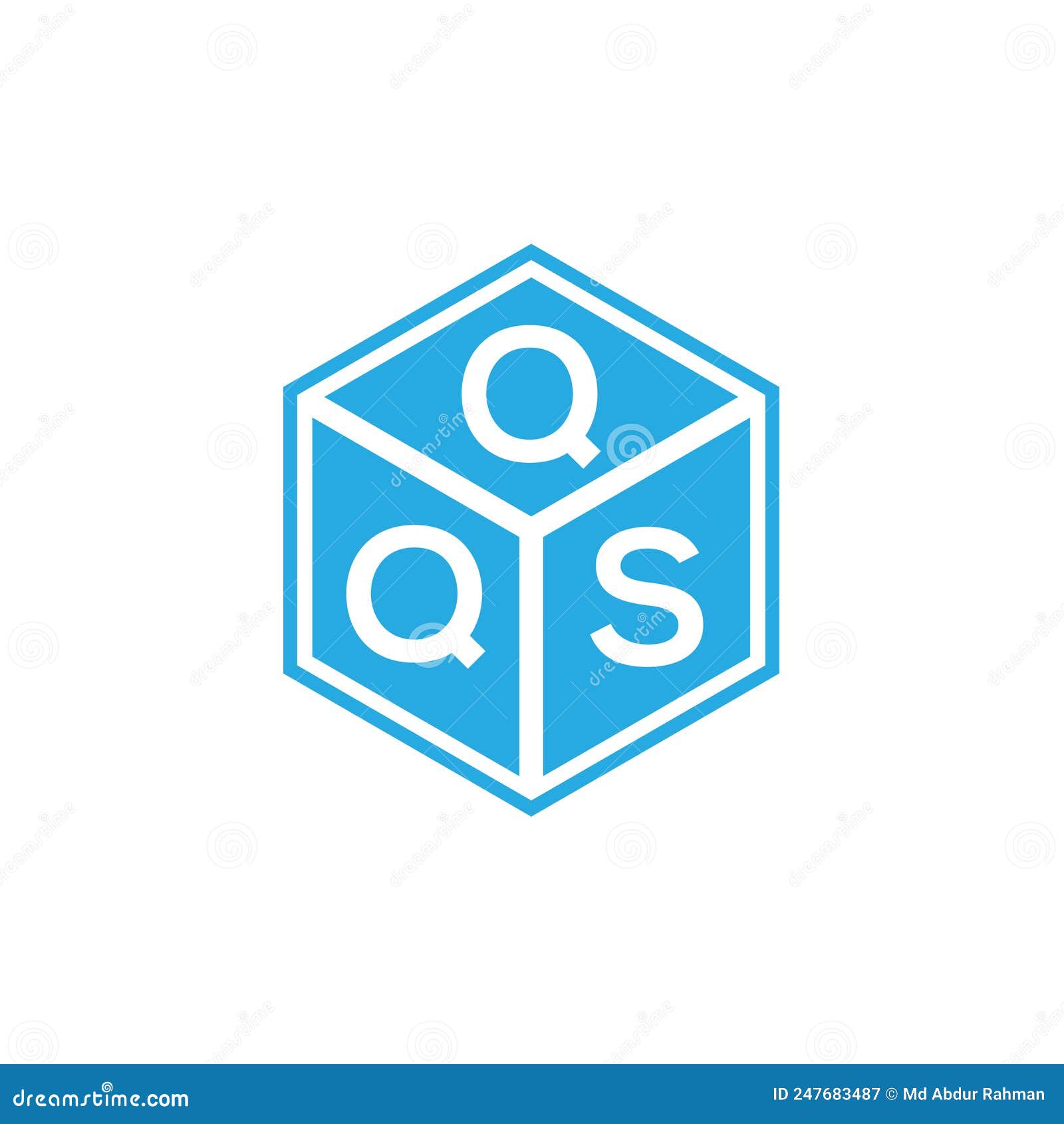 QQS Letter Logo Design on Black Background. QQS Creative Initials ...