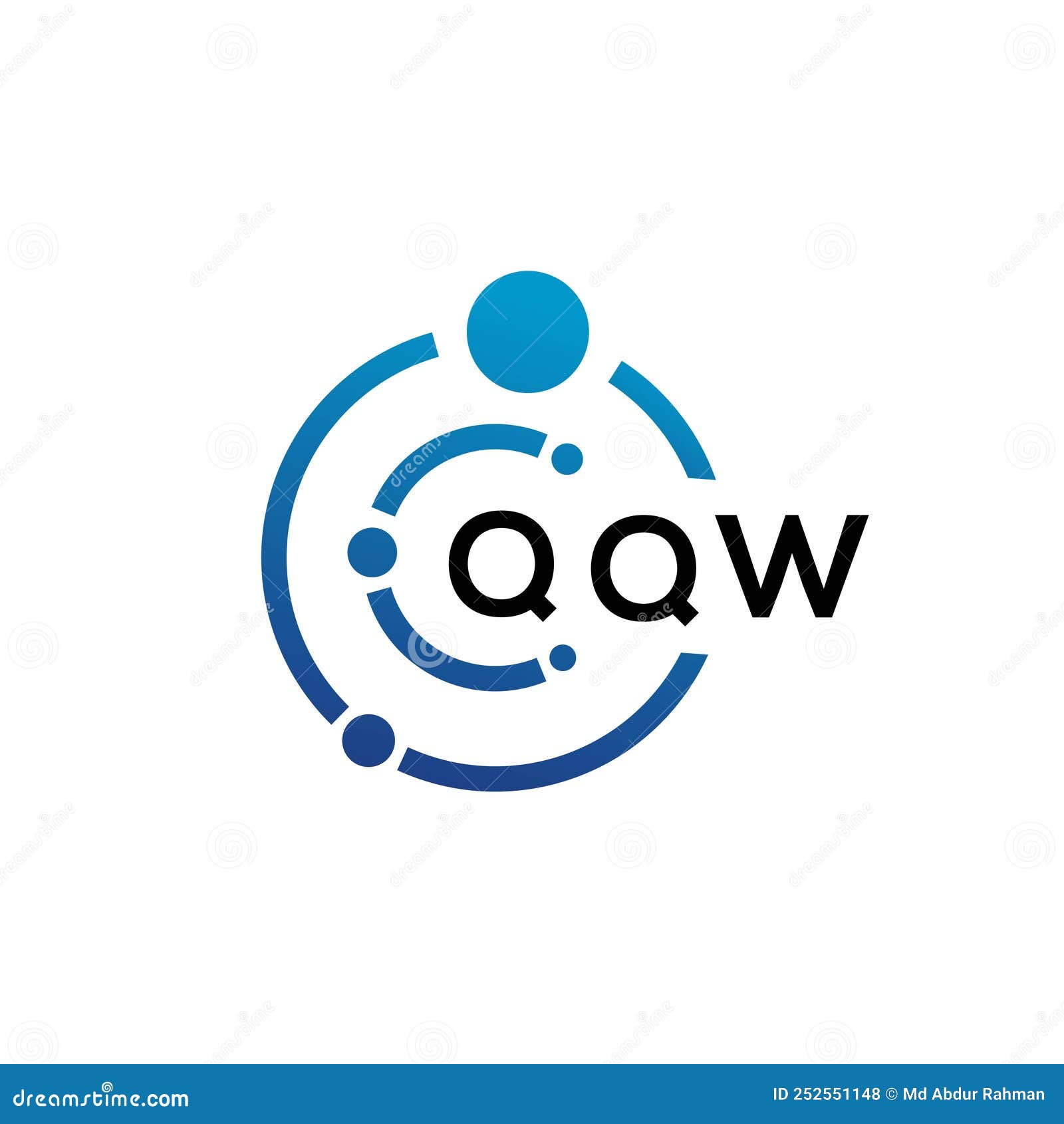QQW Letter Technology Logo Design on White Background. QQW Creative ...