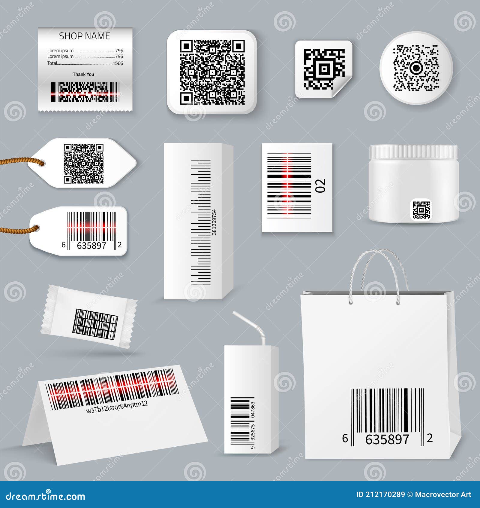 Qr Bar Code Using Scanning Icon Set Stock Vector - Illustration of data ...
