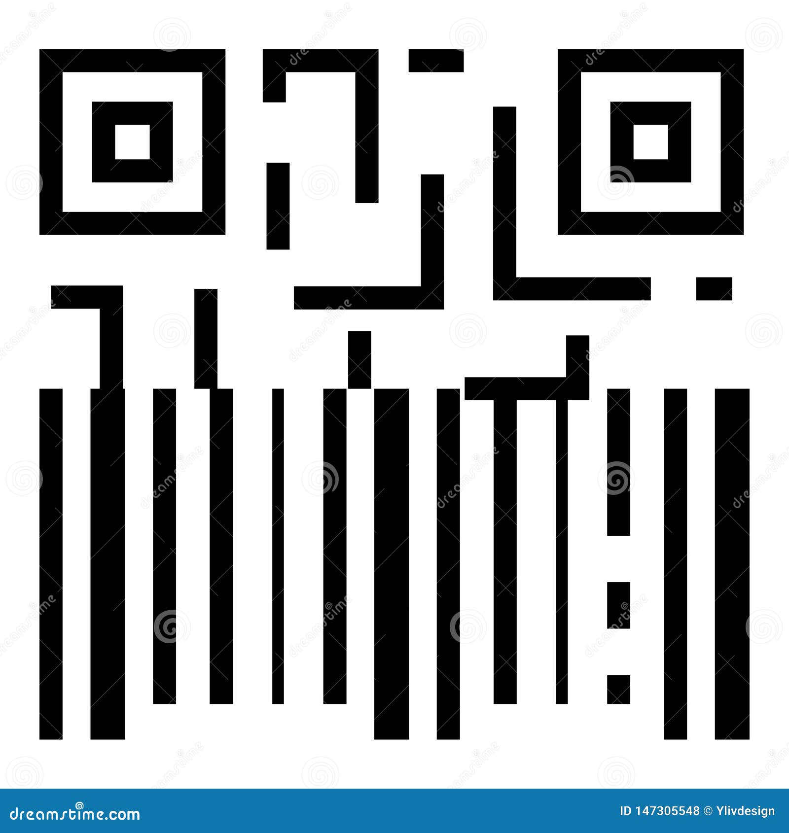 QR and Barcode Icon, Outline Style Stock Vector - Illustration of ...